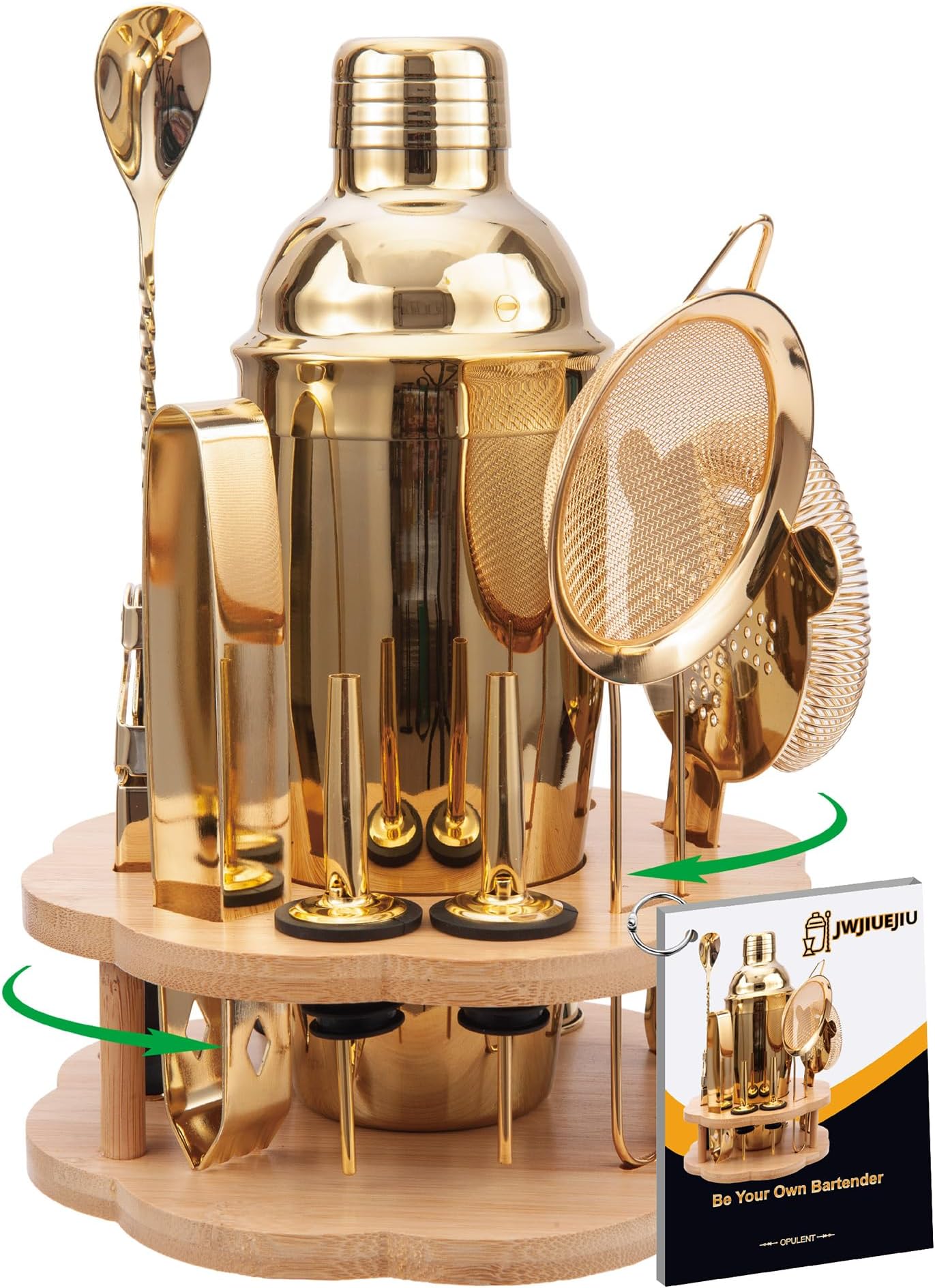 Amazon.com: Twine 4-Piece Barware Set, Strainer, Citrus Knife, Tongs ...
