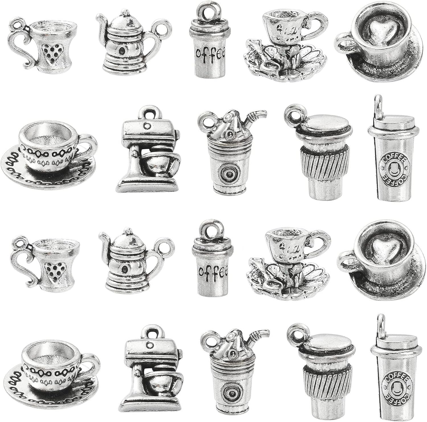 Amazon.com: DanLingJewelry 50Pcs 10 Styles Tibetan Coffee Tea Cup ...