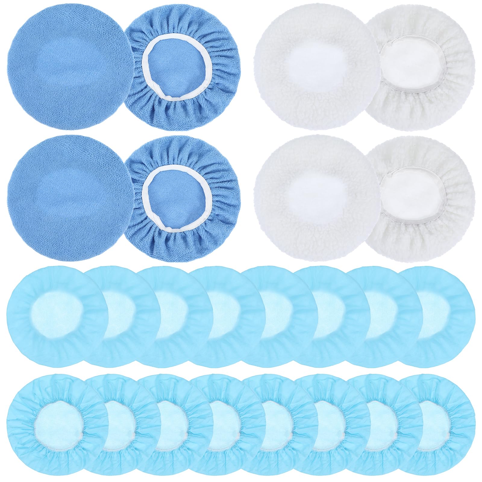 Amazon.com: 24 Pcs Buffer Pads, Car Polisher Bonnet Orbital Buffer ...