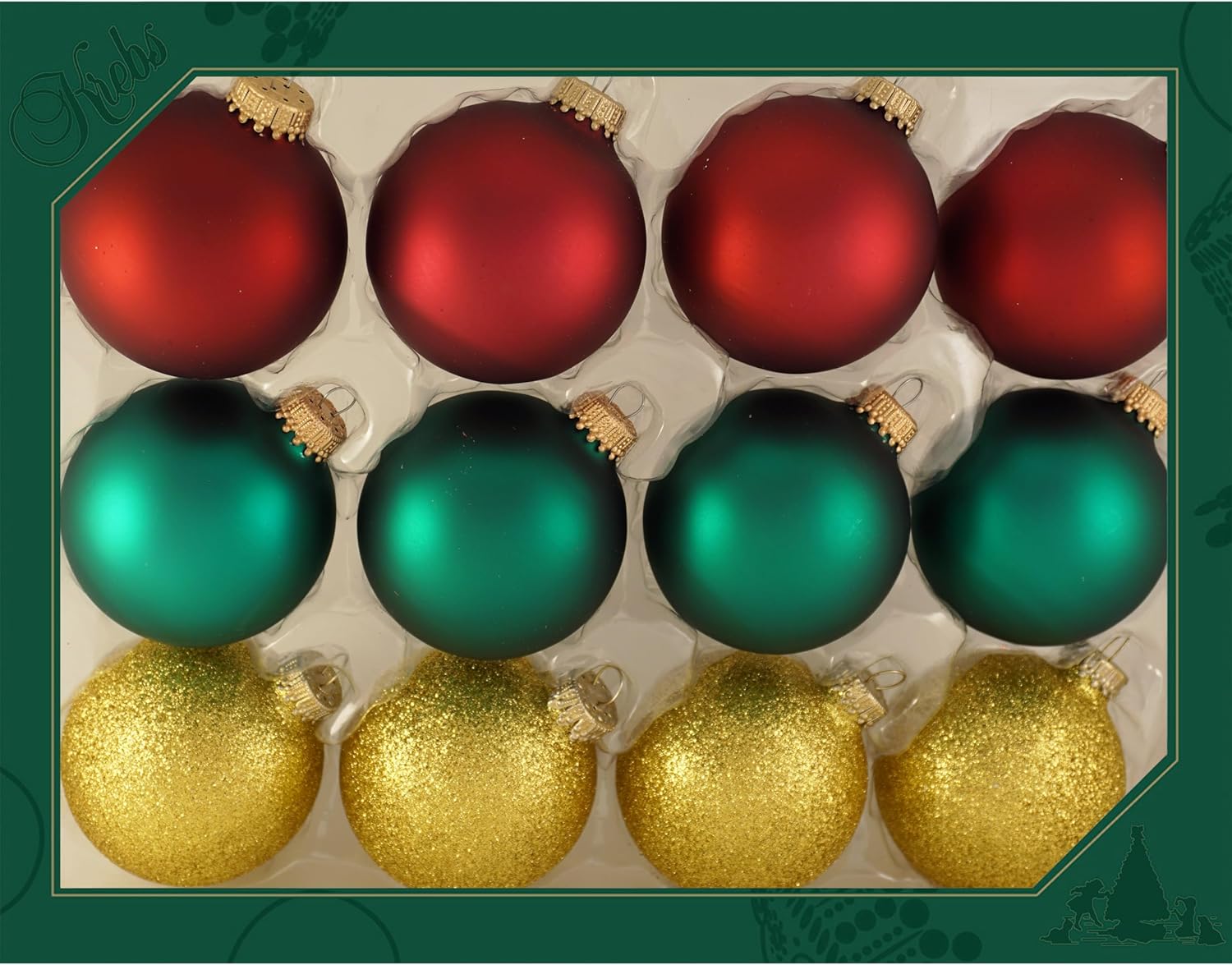 Amazon.com: Glass Christmas Tree Ornaments - 67mm/2.63" Designer Balls from Christmas by Krebs ...