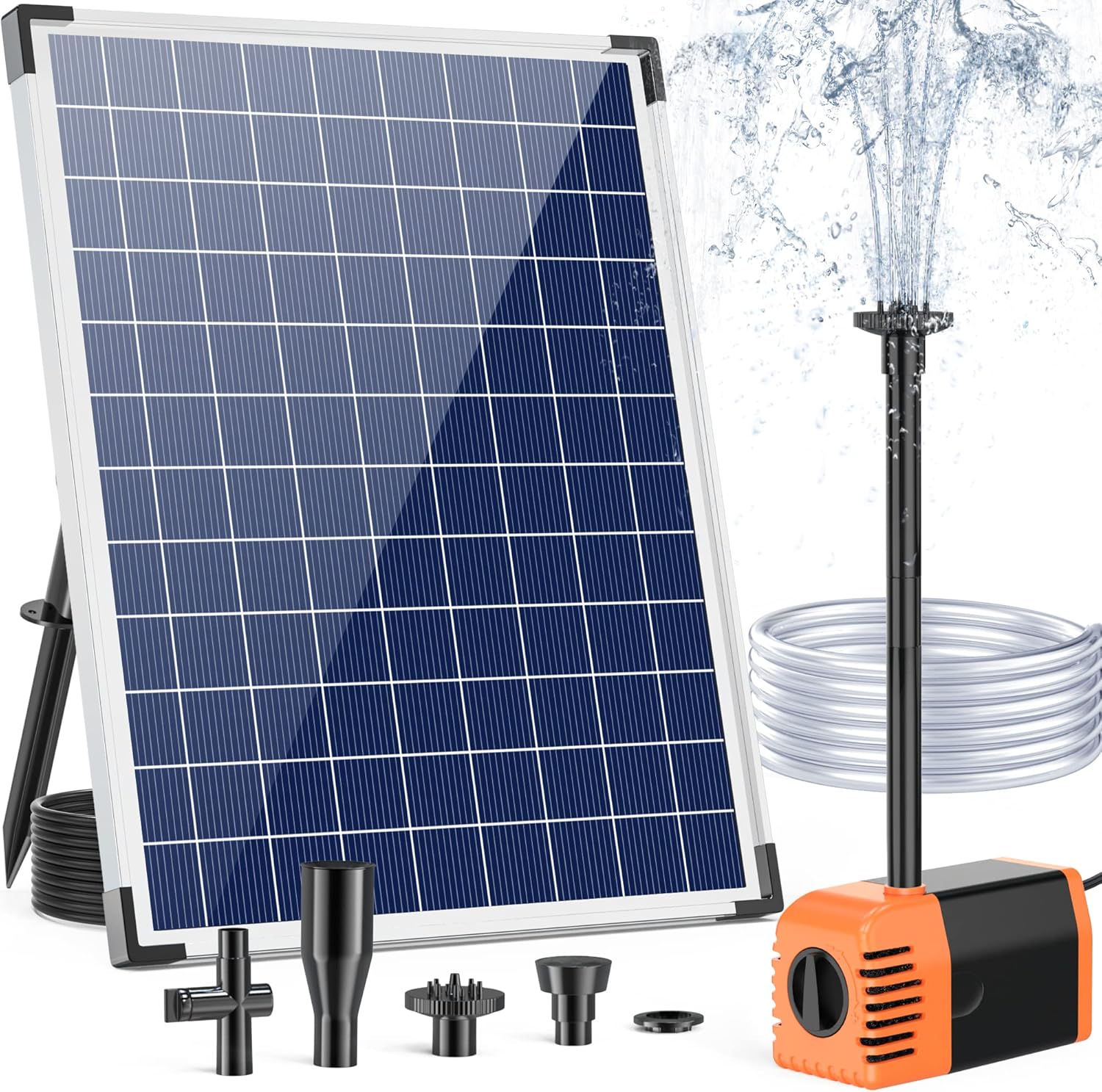 Amazon.com : antfraer Solar Water Pump, 25W Solar Fountain Pump 410GPH ...
