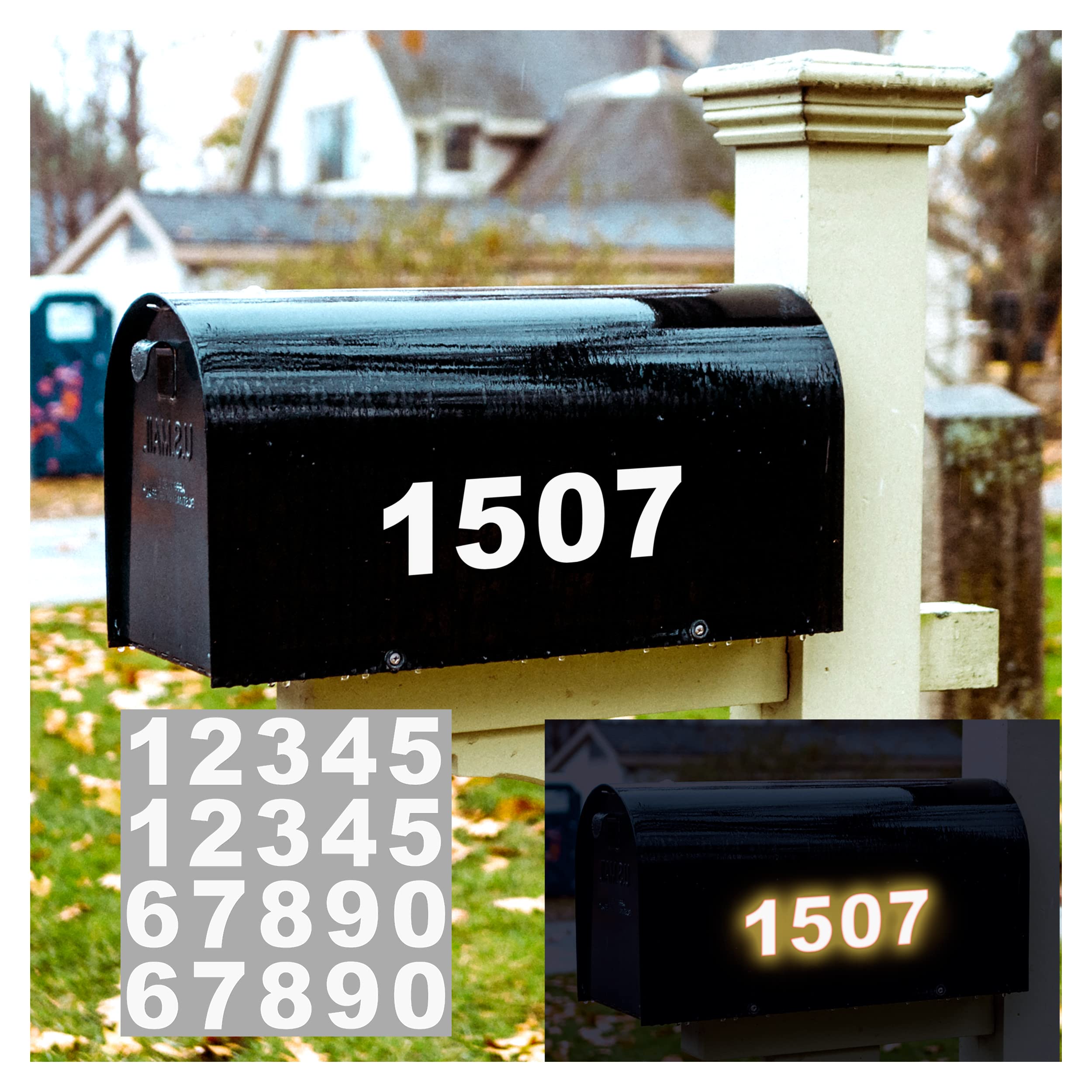 Snapklik.com : iSYFIX Reflective Vinyl Numbers Stickers 3 Inch Self ...