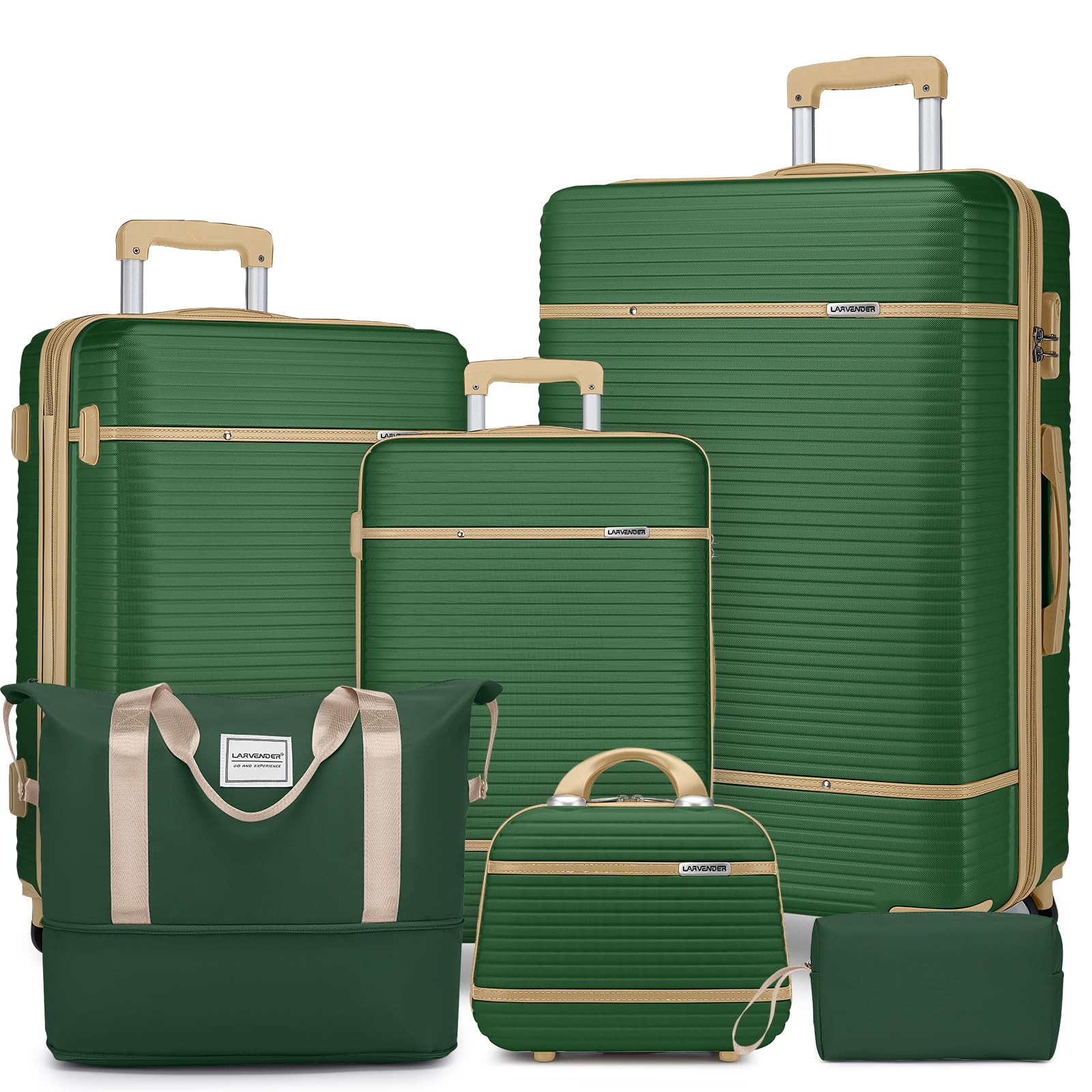 Amazon.com | LARVENDER Luggage Sets 6 Piece with Duffel Bag, Expandable ...