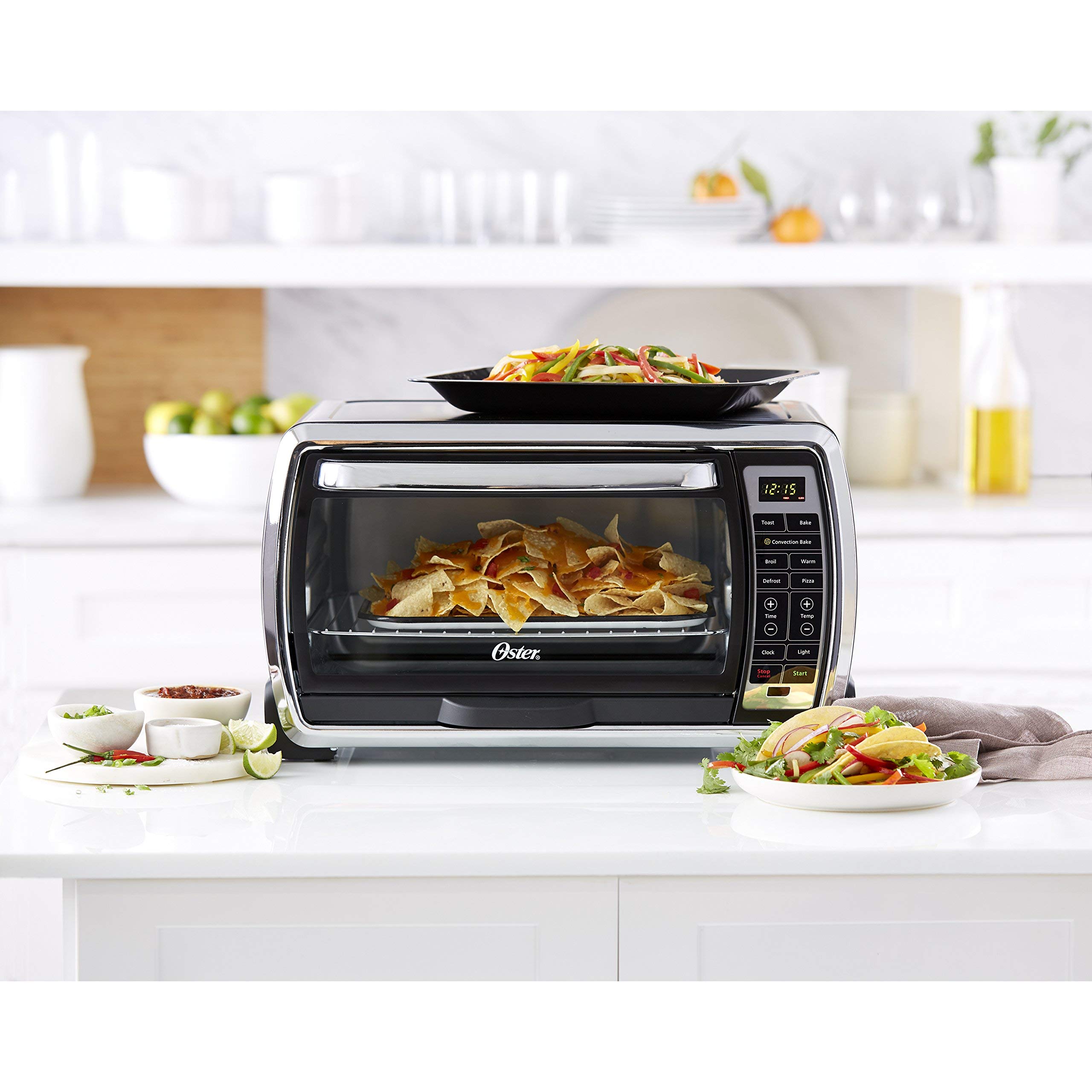 Large Air Fryer Oster TSSTTVPZDS Turbo Convection Toaster Oven W/ Pizza ...