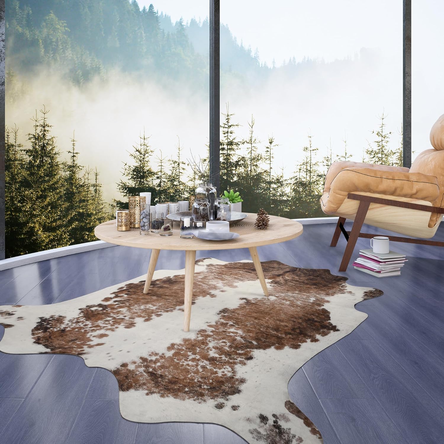 Amazon.com: NEOCOZY Exquisite Cowhide Rug, 5.2 x 6.2 ft Faux Cowhide ...