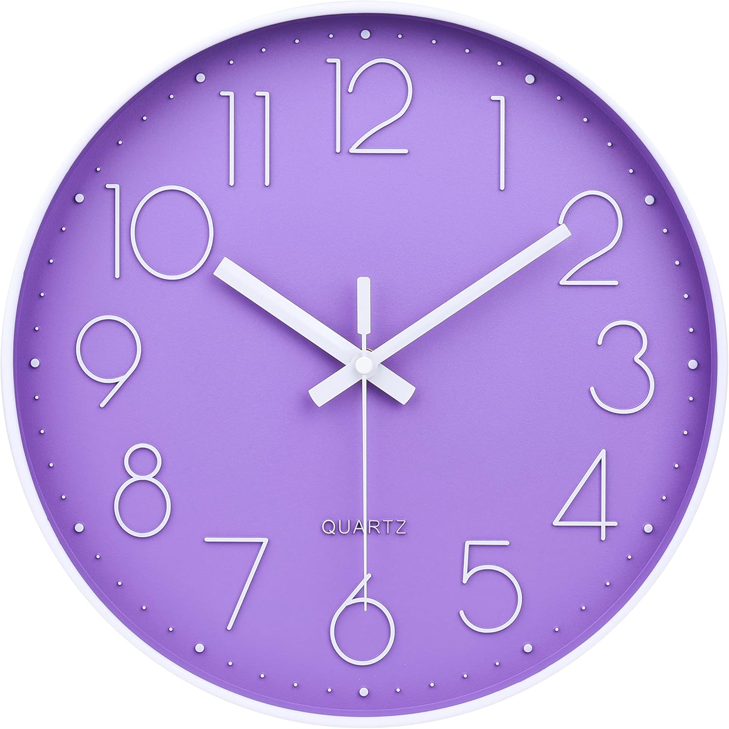 Amazon.com: jomparis Purple Wall Clock 12 Inches Silent Quartz Wall ...
