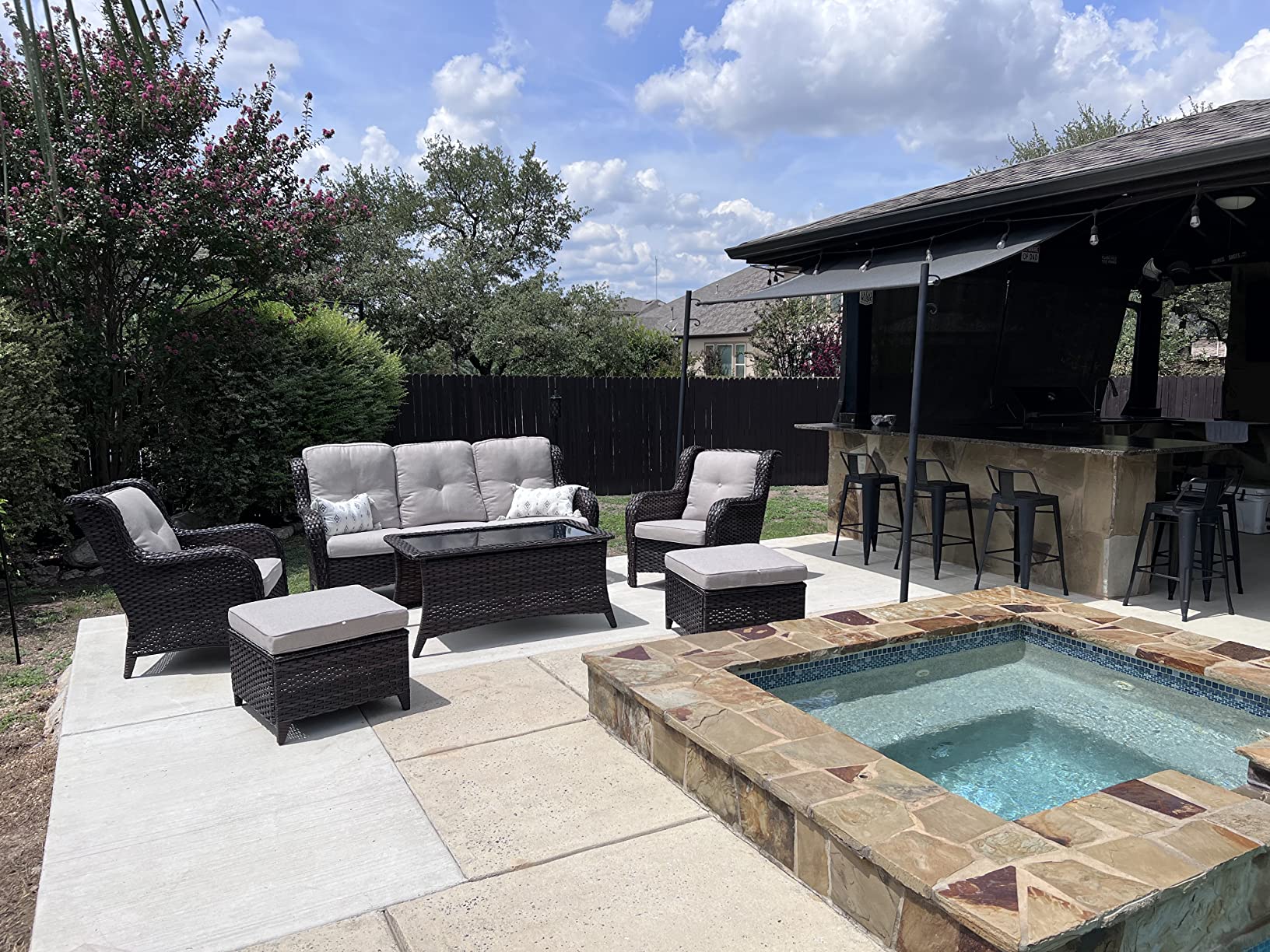 $78/mo - Finance HUMMUH Patio Furniture 6 Pieces Outdoor Furniture Set ...
