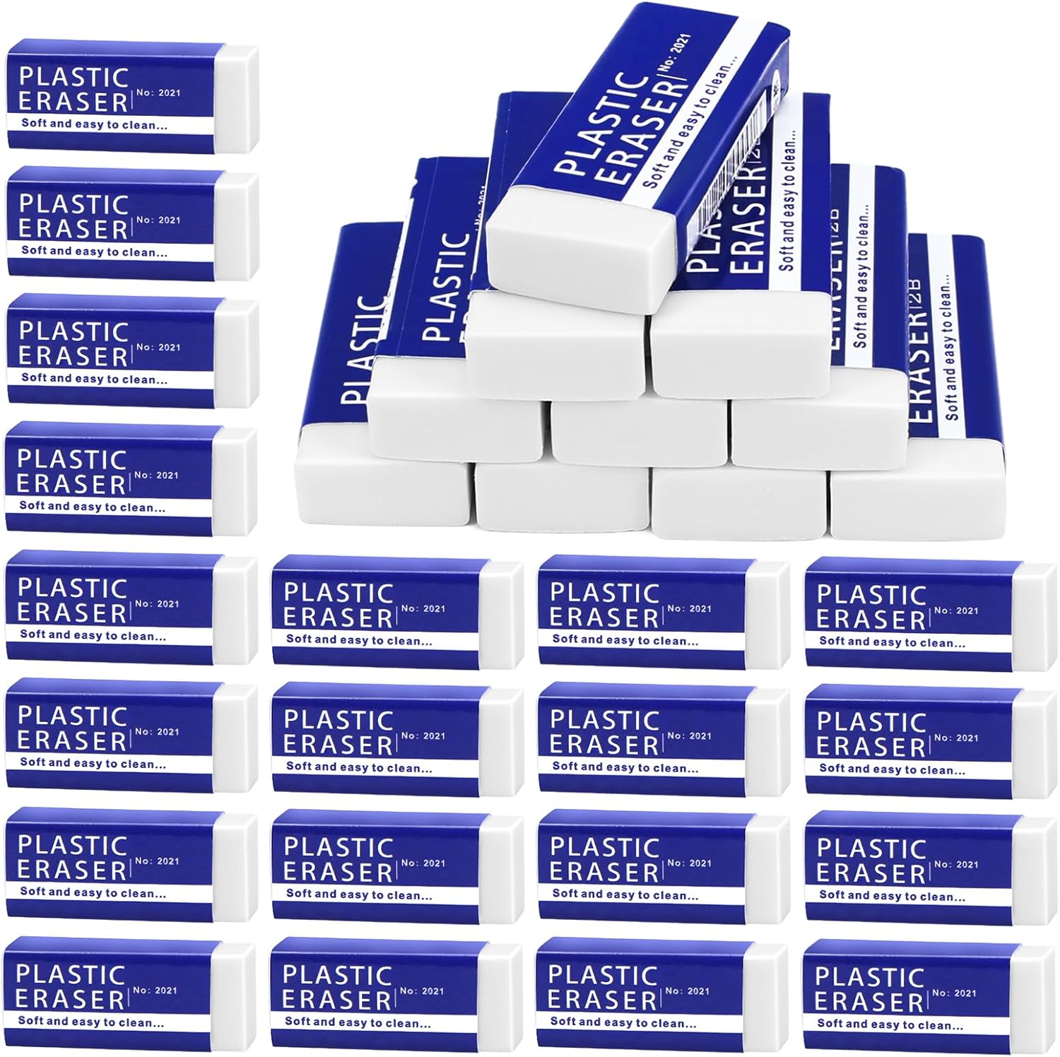 Amazon.com: PRALB 60 Pack White Erasers Bulk Large Pencil Erasers Art ...