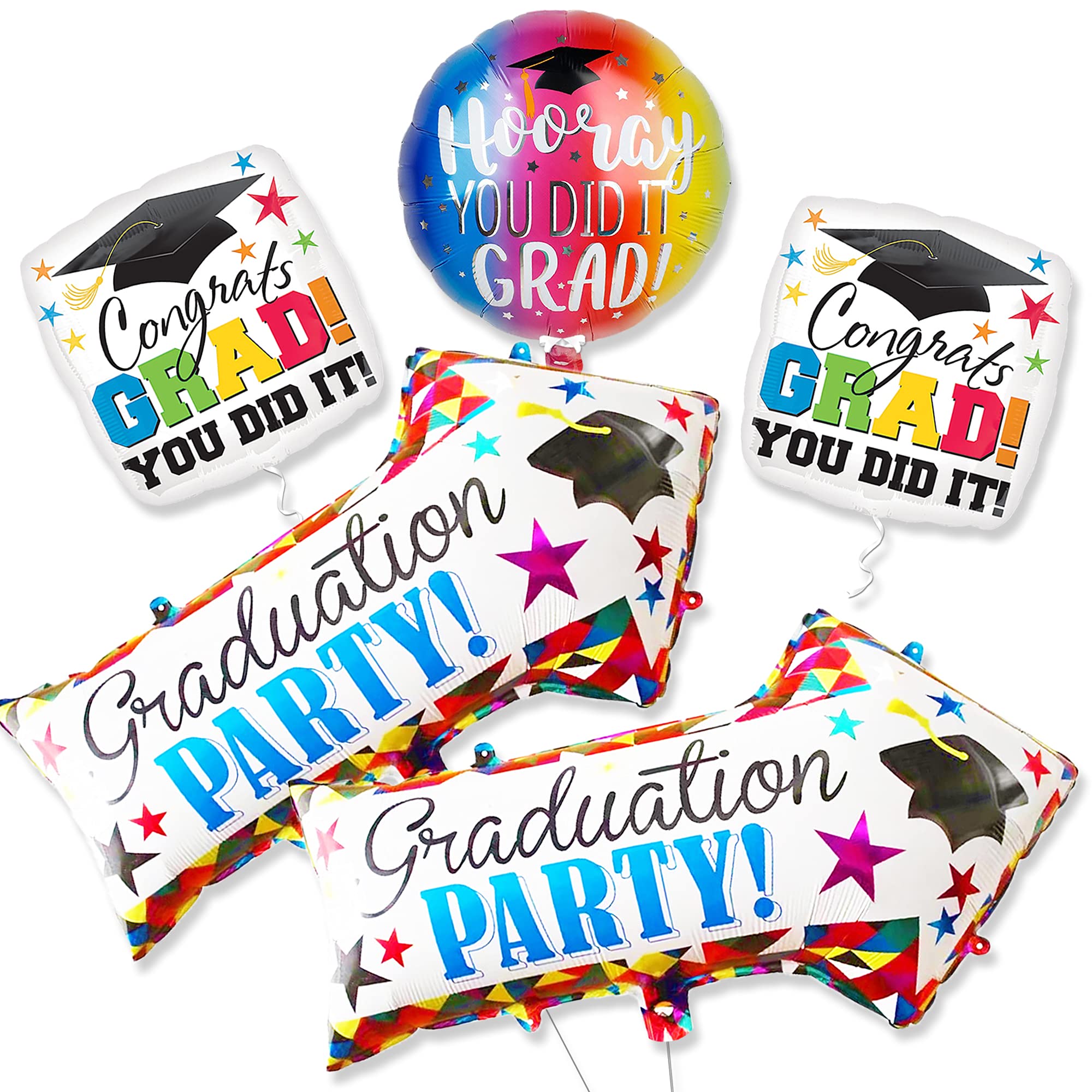 Buy Congrats Grad Mylar Graduation Balloons- Large, 32 Inch | Hooray ...