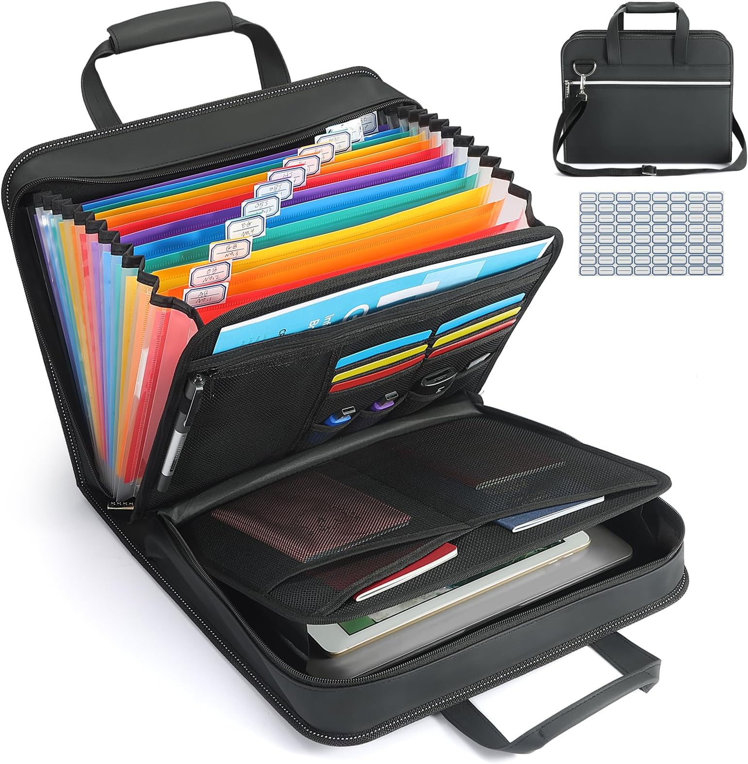 Amazon.com : JUNDUN Accordion File Organizer - 12 Pocket Expanding File Folder with Zipper ...