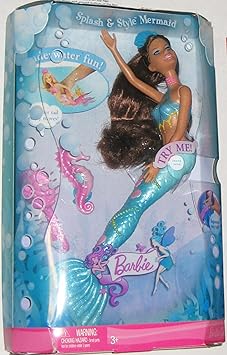 Amazon.com: BARBIE Splash & Style Mermaid Doll with Seahorse : Toys & Games