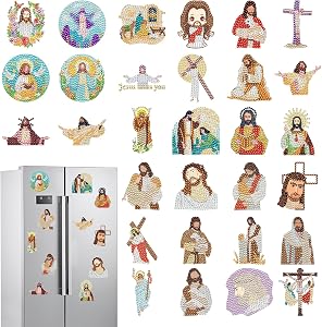 Amazon.com: Jesus Diamond Art Magnets for Refrigerator - 30 Pcs DIY ...