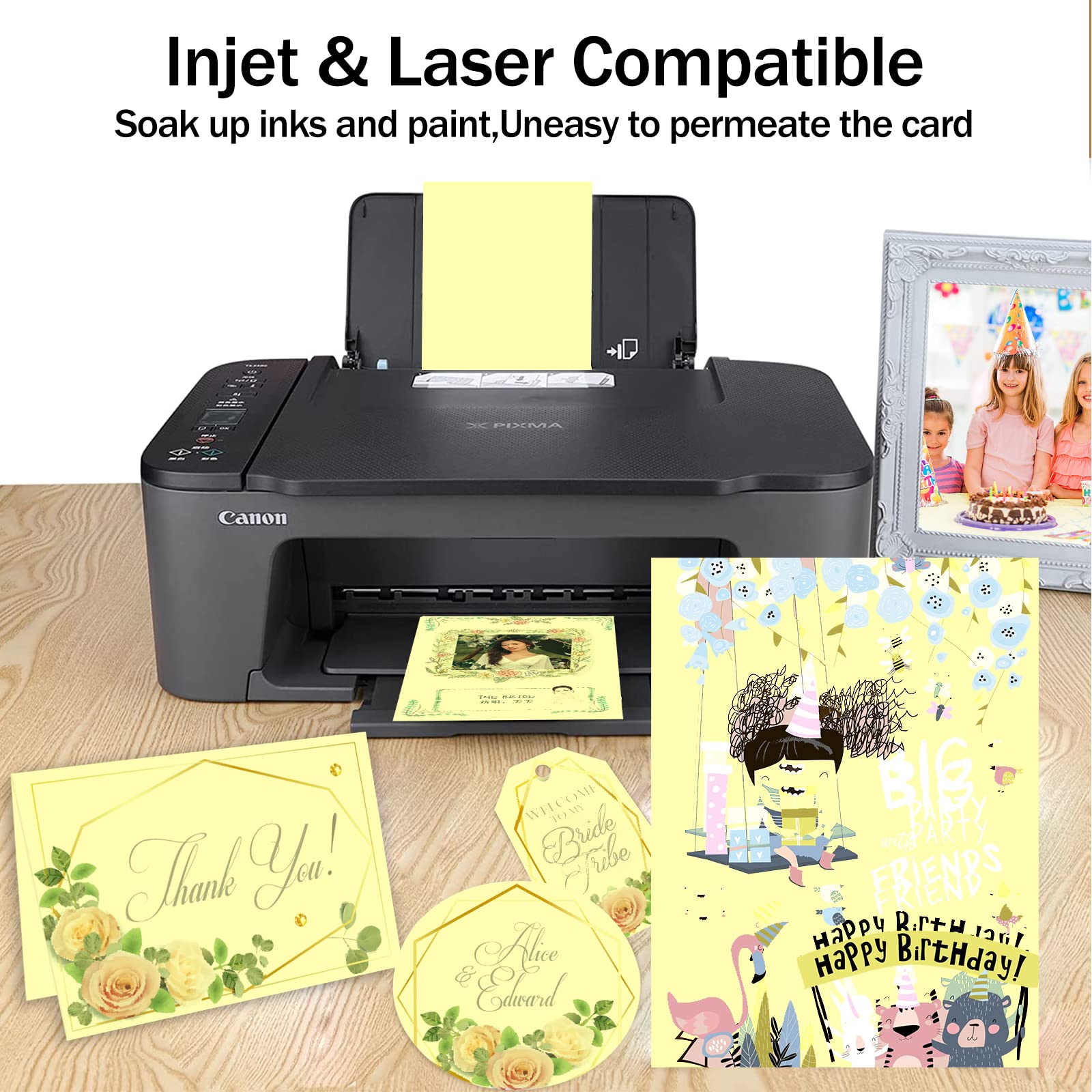 Snapklik.com : 24 Sheets Yellow Cardstock 8.5 X 11 Thick Paper