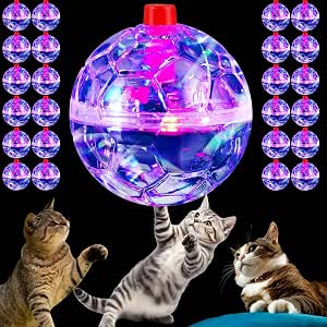 Poen 30 Pack Light up Cat Balls Ghost Hunting Cat Ball LED Motion ...