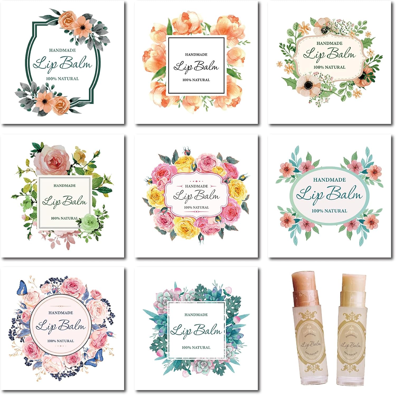 Amazon.com: CRASPIRE 80Pcs 8 Styles Lip Balm Sticker Self-Adhesive ...