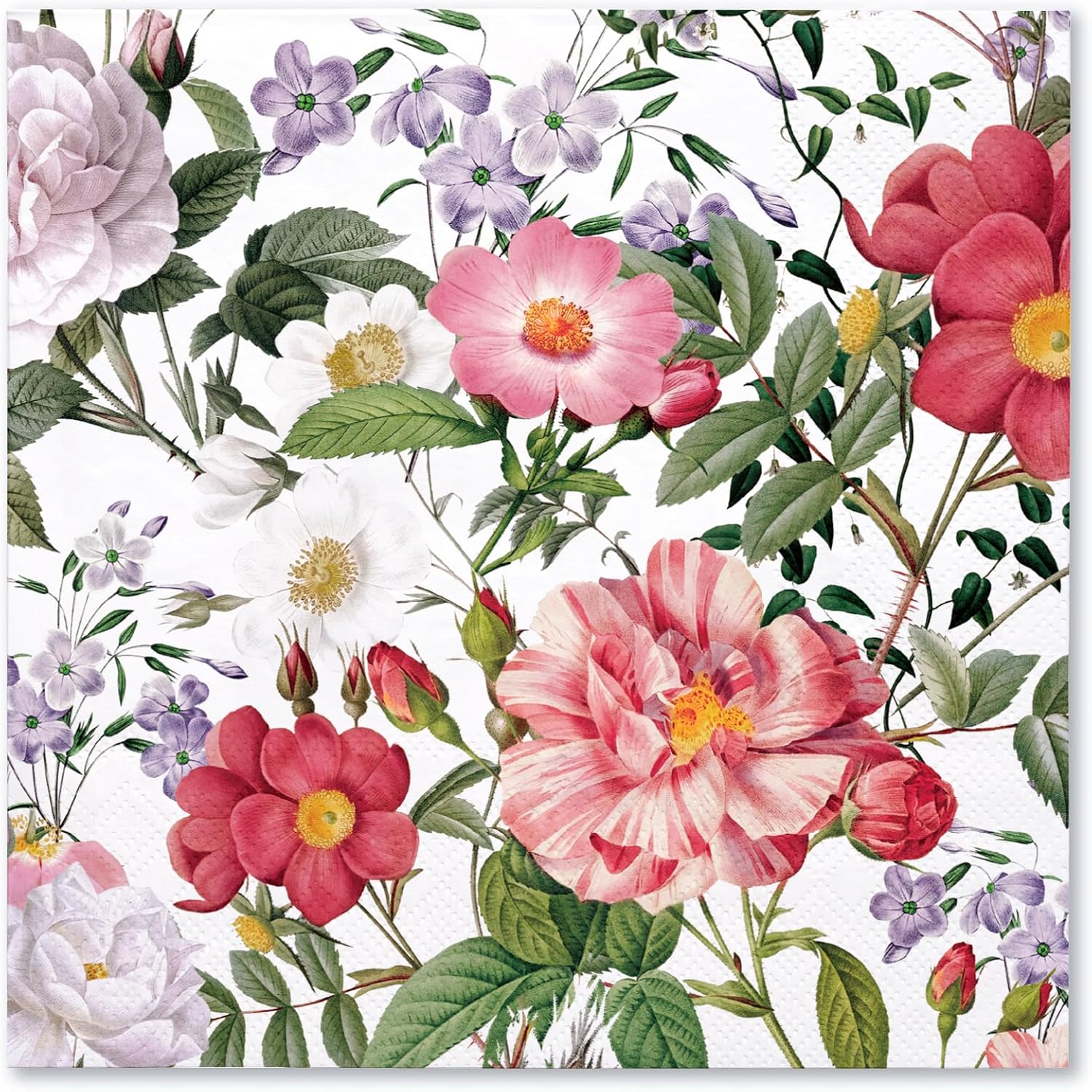 Amazon.com: WRAPAHOLIC 50Pcs Floral Cocktail Napkins - 3 Ply Disposable ...