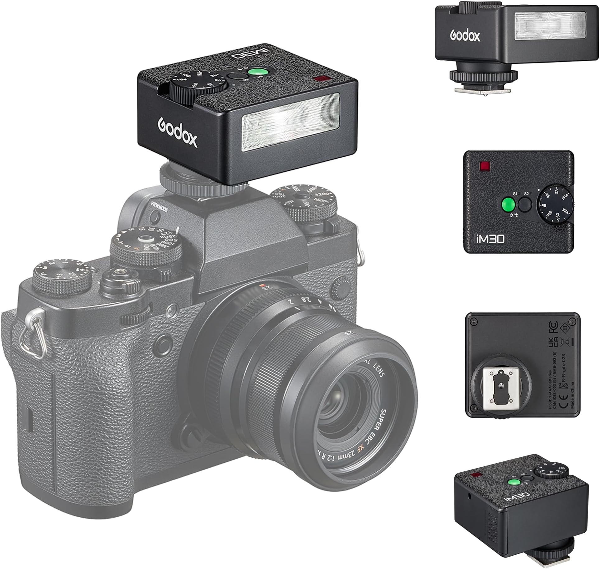 Amazon.com : Godox iM30 Camare Flash,Mini Flash Speedlite,GN15 with 13 ...