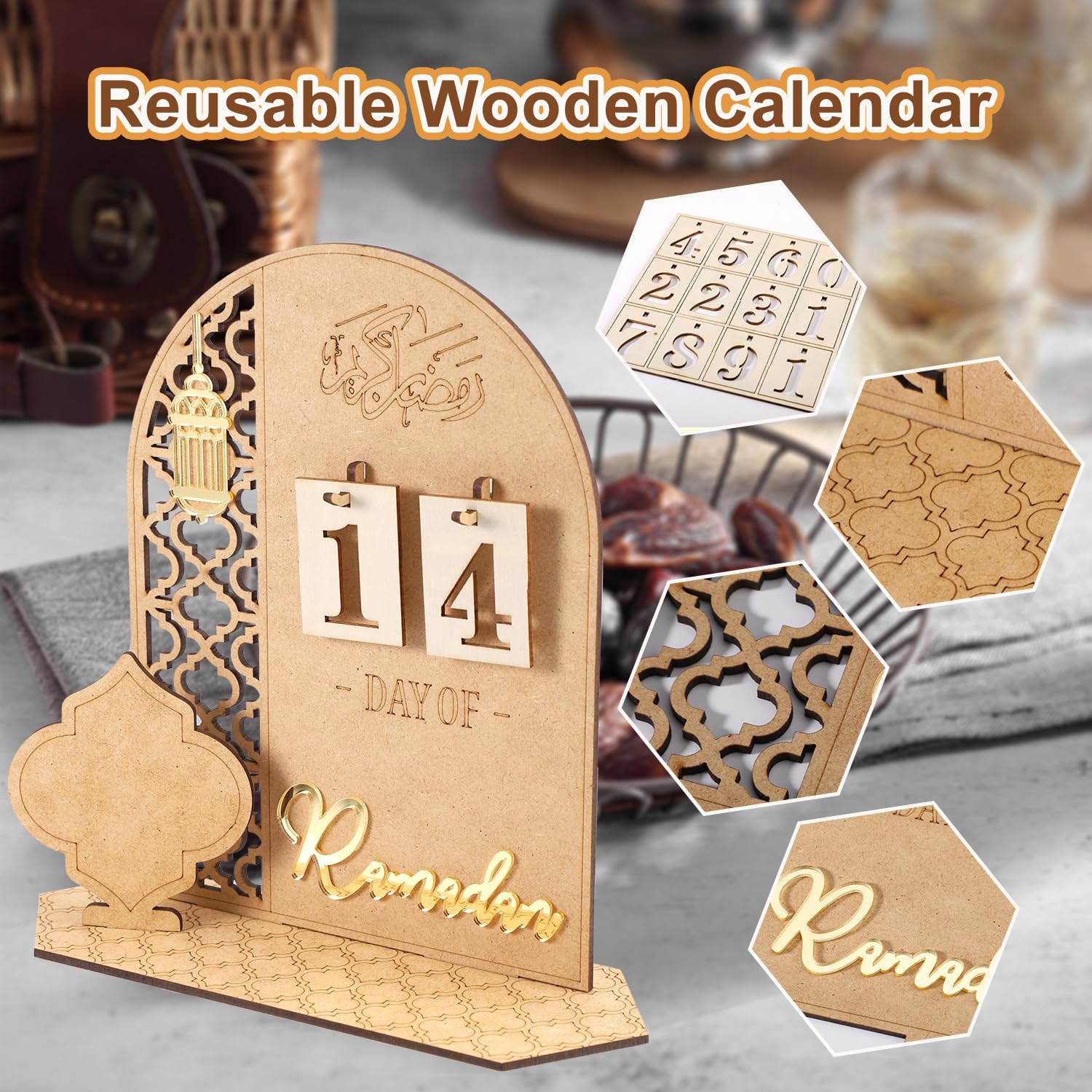 Ramadan Decoration Wooden Ramadan Countdown Calendar - Islamic Advent ...