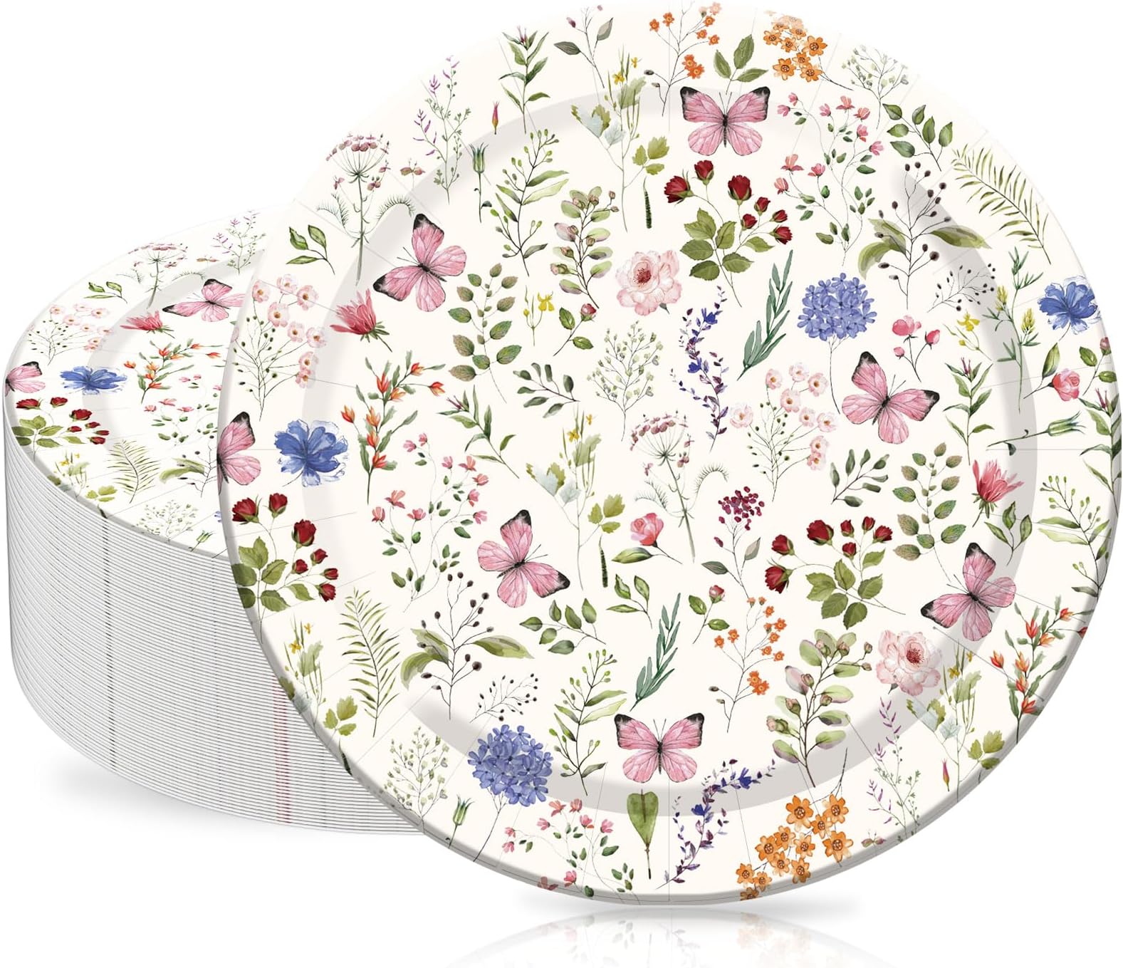 Amazon.com: AnyDesign 60Pcs Vintage Wildfloral Paper Plates Colorful ...