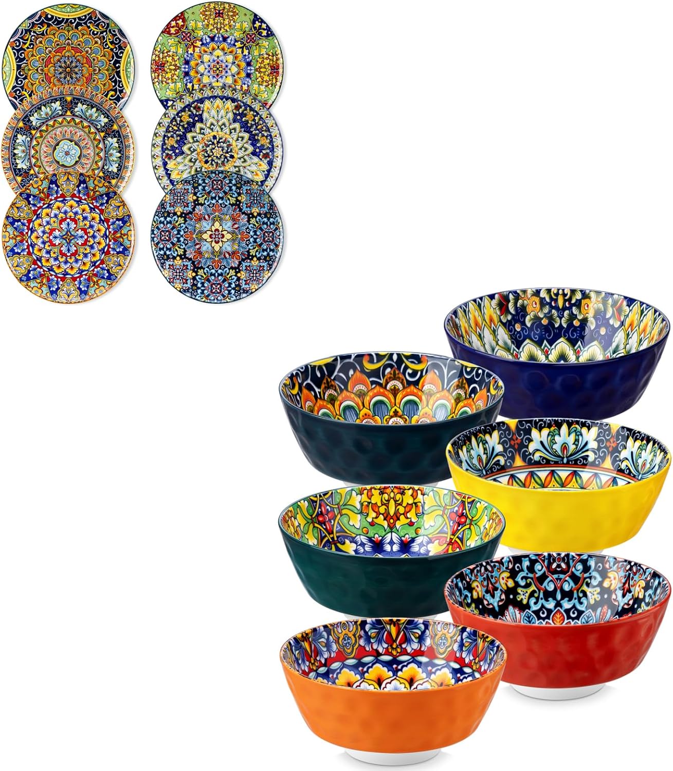 Amazon.com: vancasso Dinner Plates Set of 6-10.5 Inch, 26 Oz Cereal ...