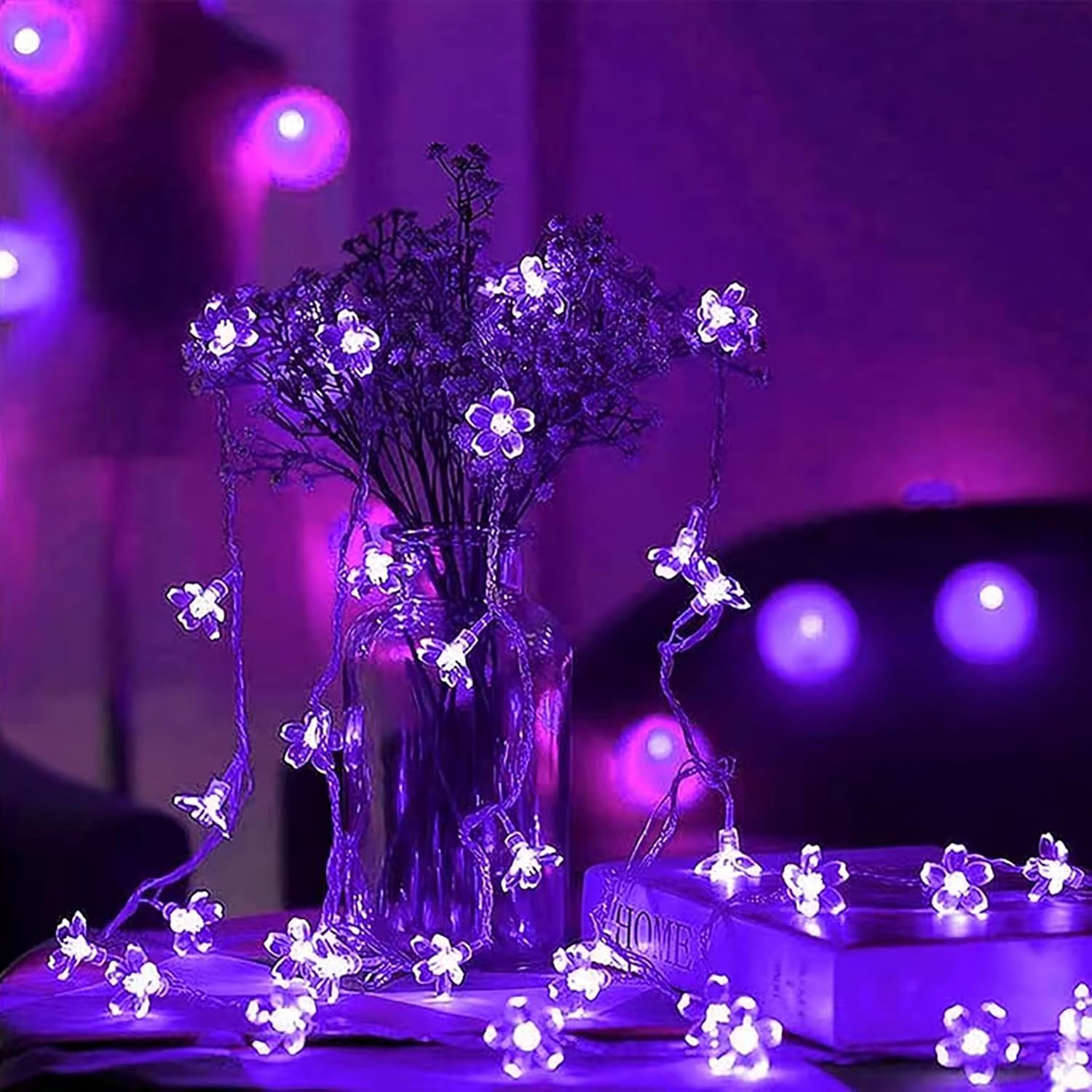 Amazon.com: Flower Battery Operated String Lights Cherry Blossom Fairy ...