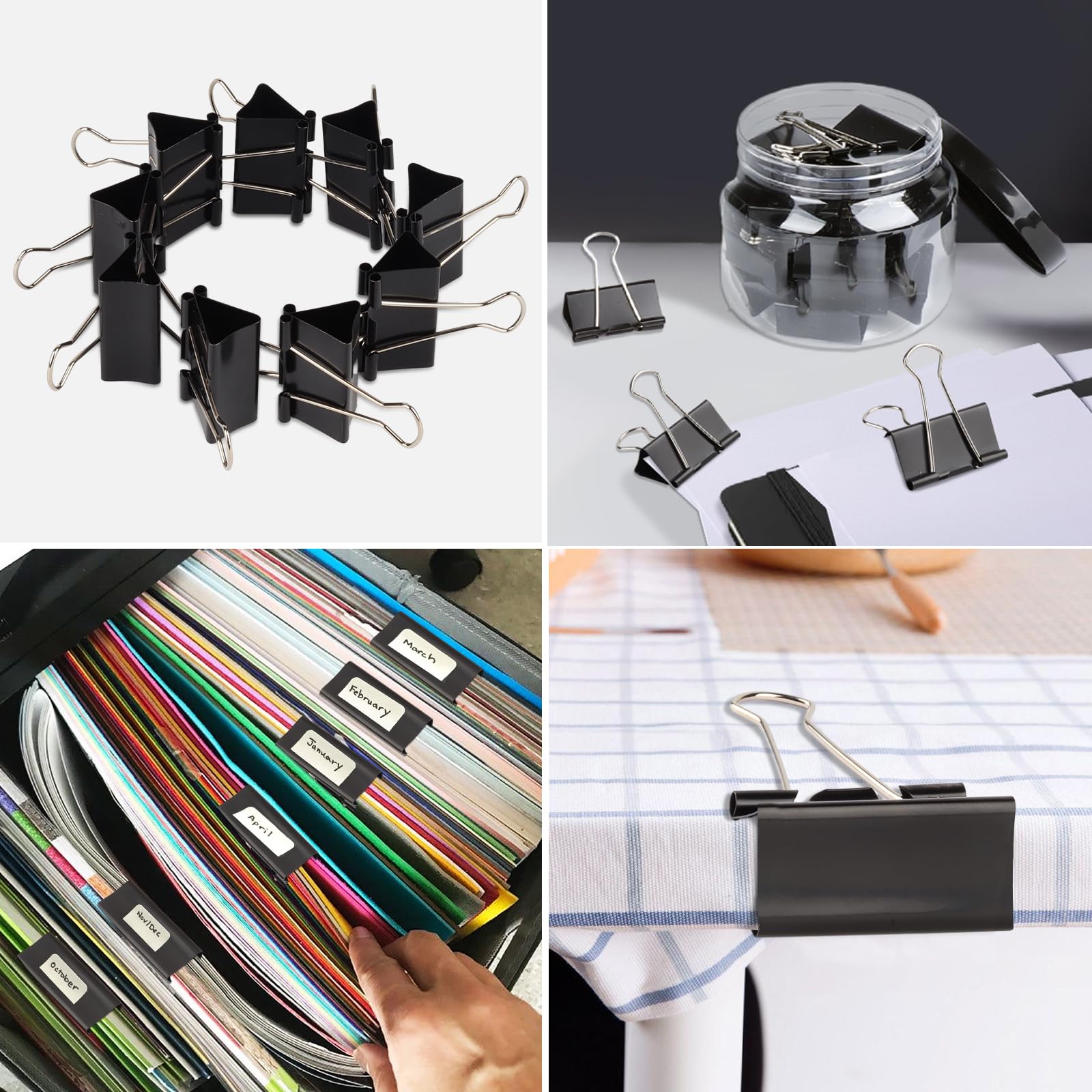 Snapklik.com : Ufmarine Extra Large Binder Clips Standard 2 Inch Length