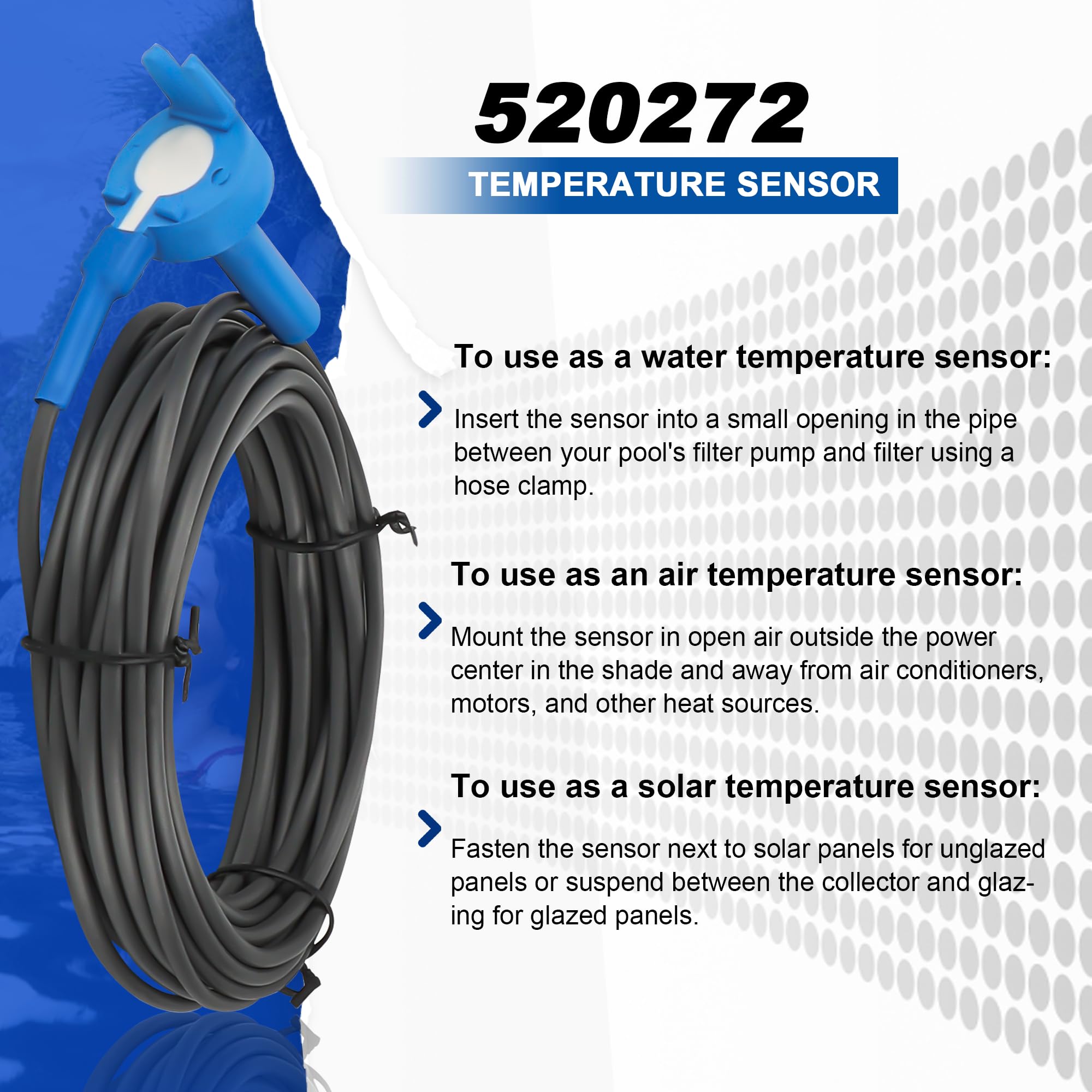 Snapklik.com : Puxyblue 520272 Temperature Sensor For Air,Water,Solar ...