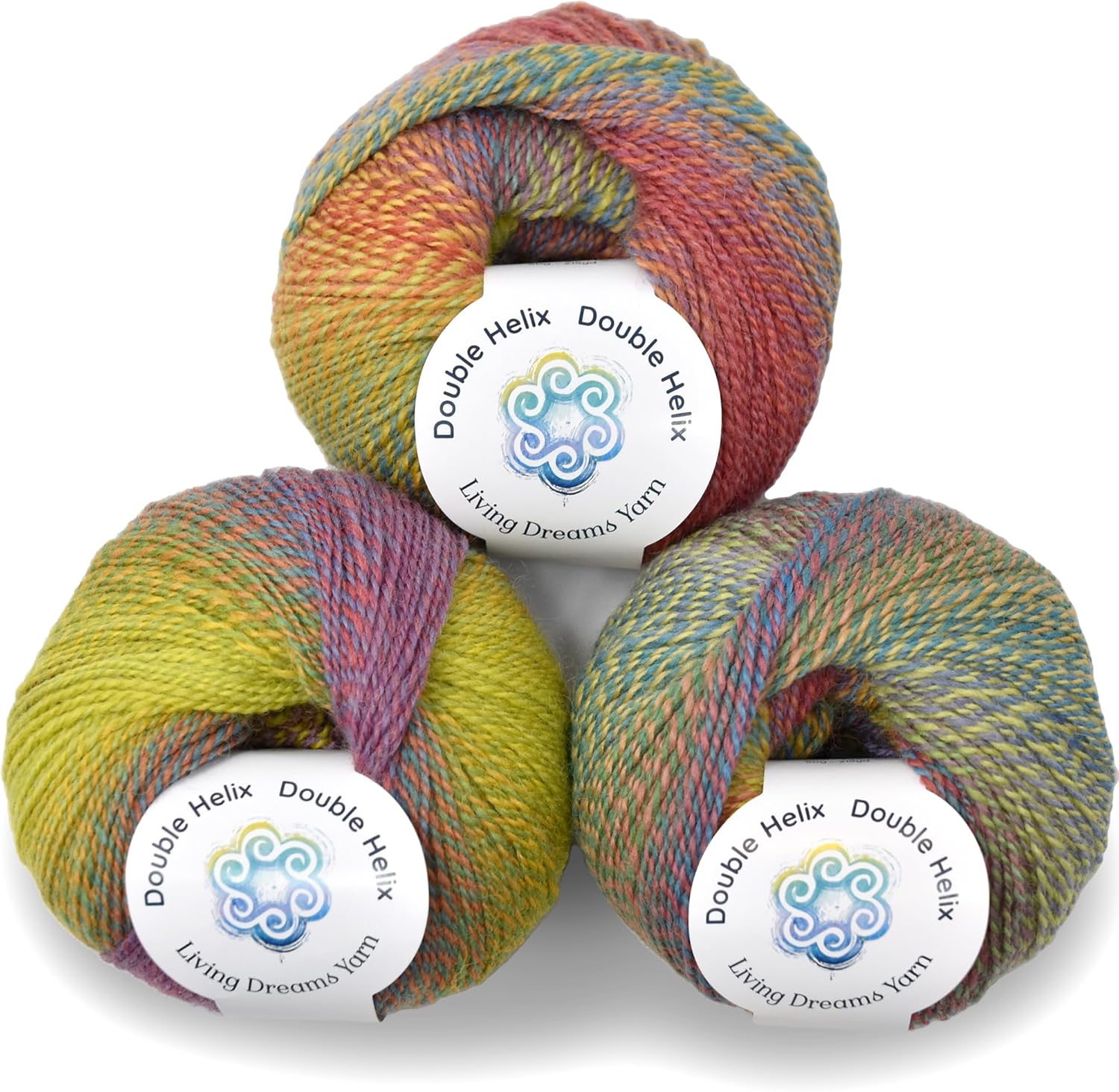 Amazon.com: Double Helix by Living Dreams Yarn. Soft, Colorful 2-ply ...