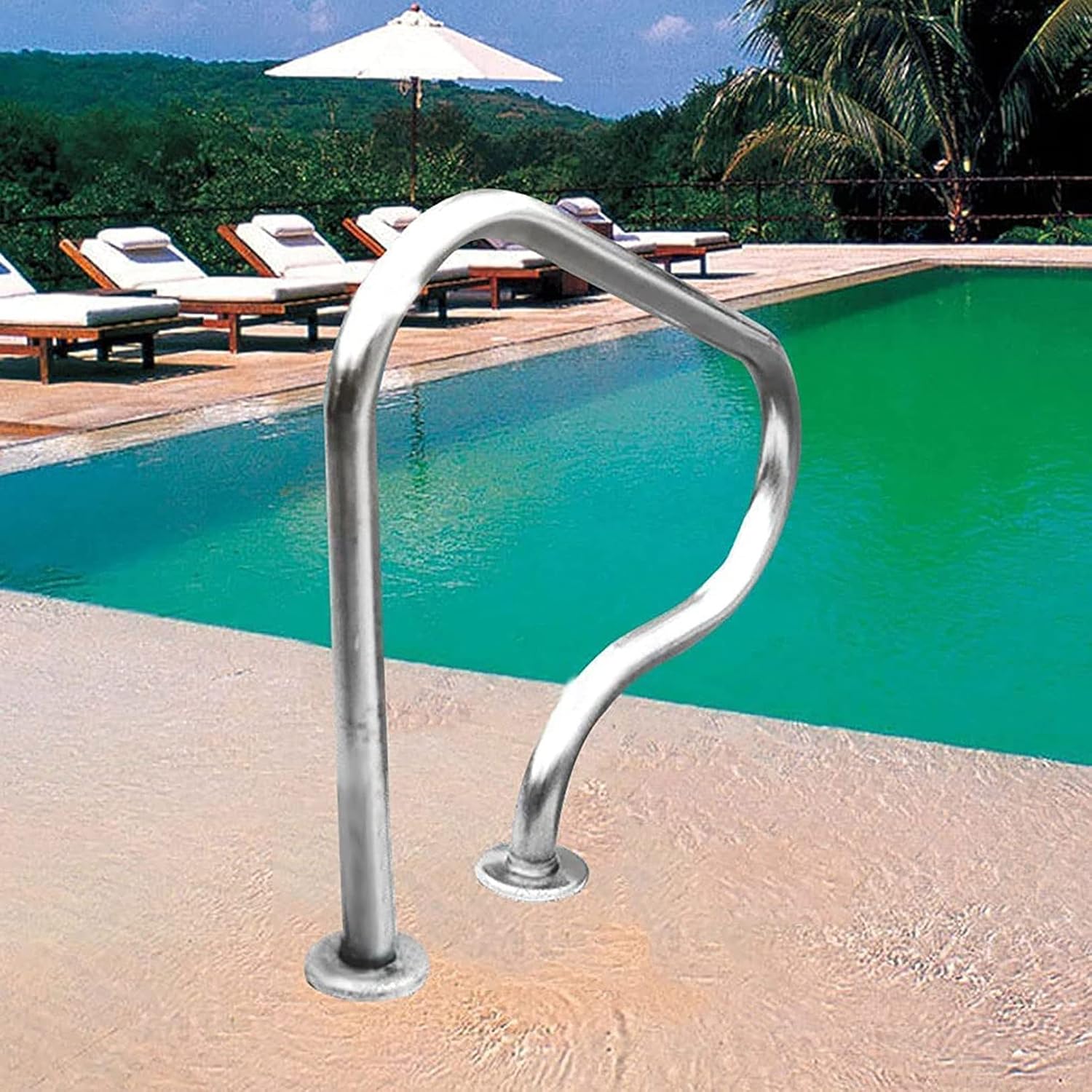 Amazon.com: Pool Handrail 304 Stainless Steel Swimming Pool Handrail ...