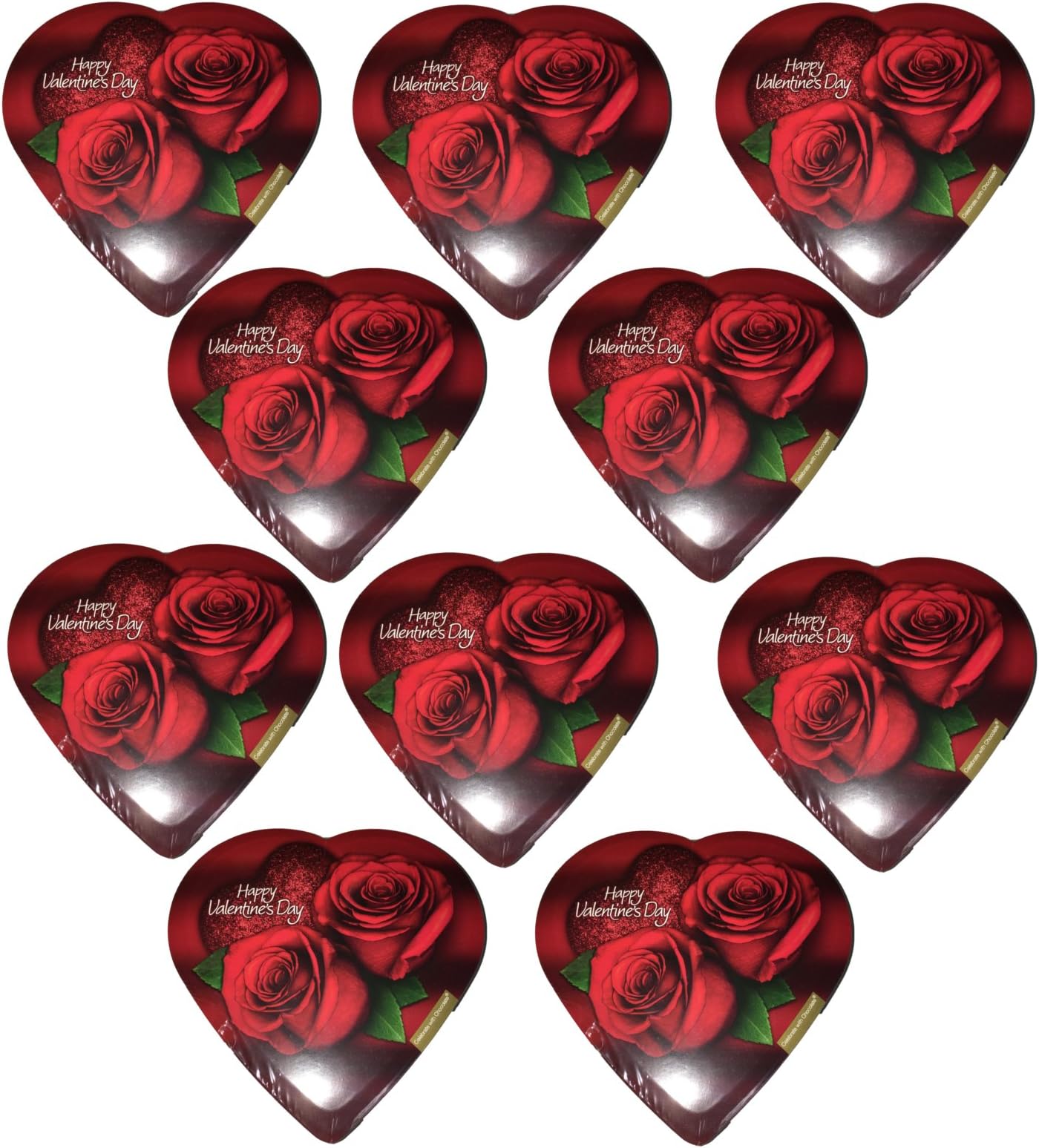Amazon.com : Valentine Rose Heart Shaped Chocolate Gift Box 2 oz (Pack ...