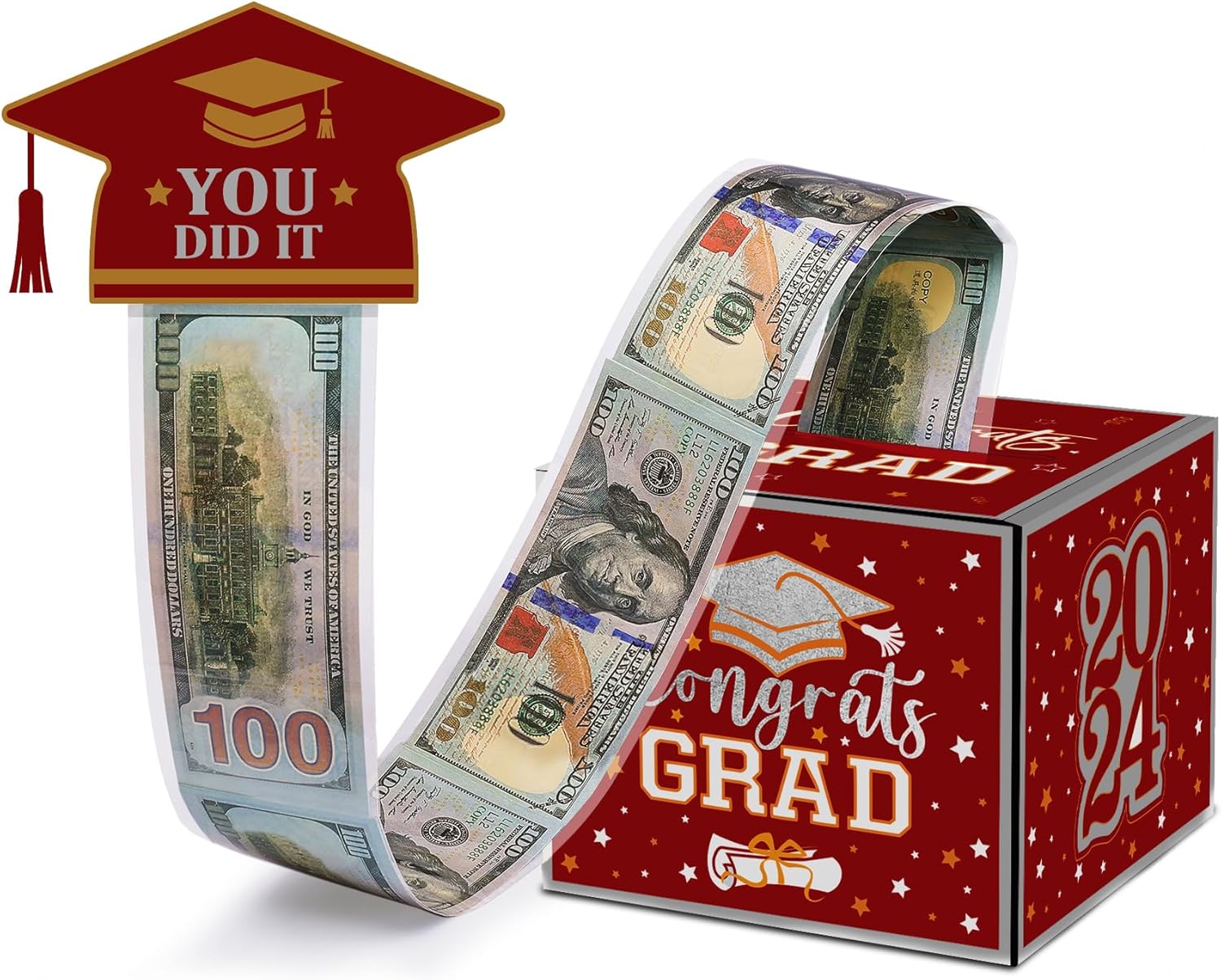 Amazon.com: Meiidoshine 2024 Graduation Money Box for Cash Gift Pull ...