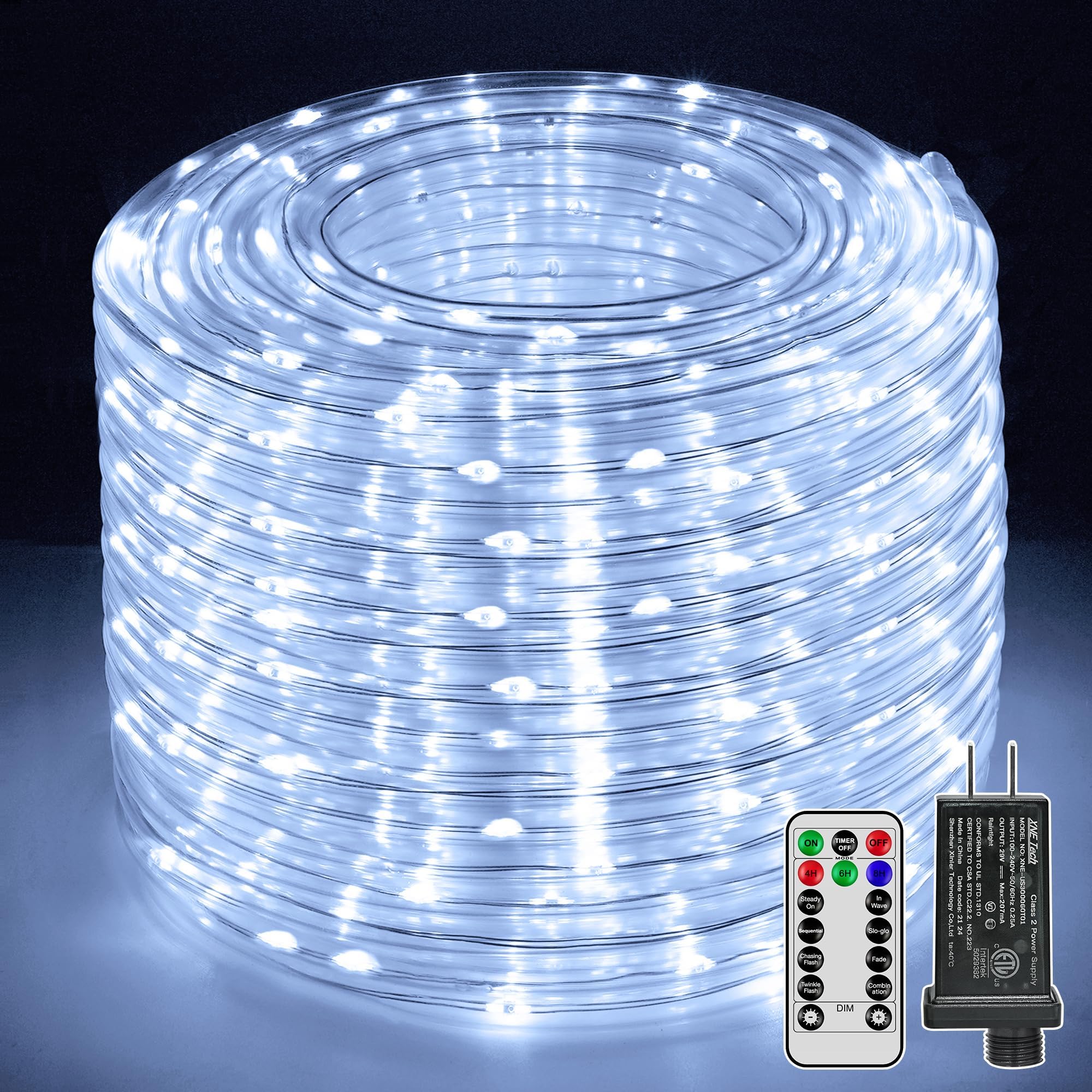 Amazon.com: 50ft 360 LED Waterproof Rope Lights,110V Connectable Indoor ...