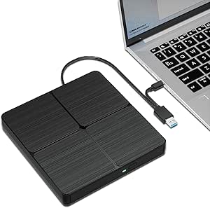 Amazon.com: Wbacon External CD/DVD Drive for Laptop USB DVD Drive ...