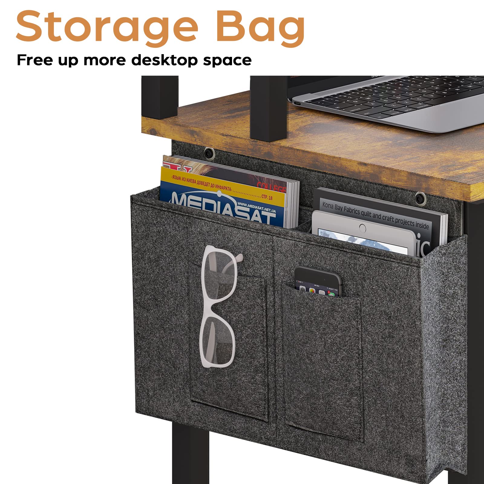 Sedeta L Shaped Desk, Reversible Corner Computer Desk or 94.48 Inches ...