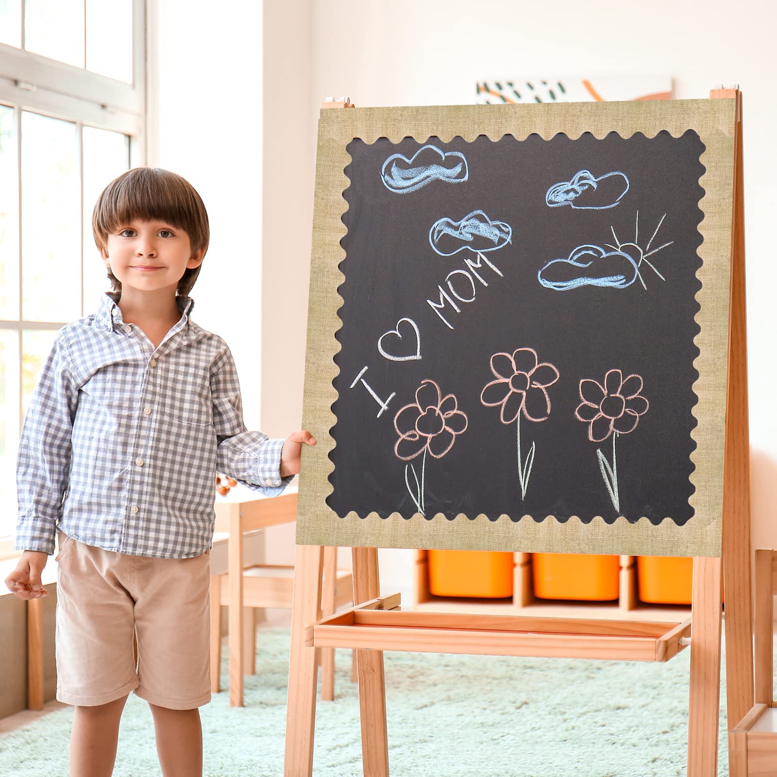 Snapklik.com : Durony 65.6 Feet Burlap Wood Bulletin Board Border ...