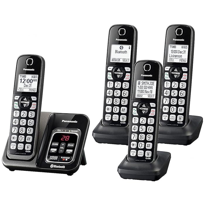 Buy Panasonic KX-TG744 Link2Cell Cordless Bluetooth Landline Phone with ...