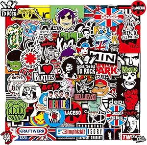 Rock Band Aufkleber, 100 Stück Rock Band Punk Sticker, Classic Rocks ...