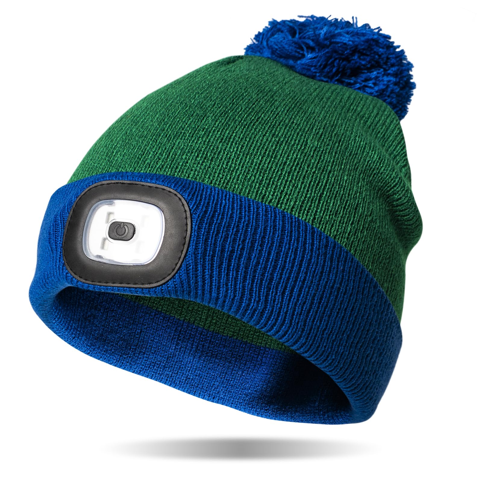 Amazon.com: Night Scope Kids LED Rechargeable Knit Beanie Head Lamp Pom ...