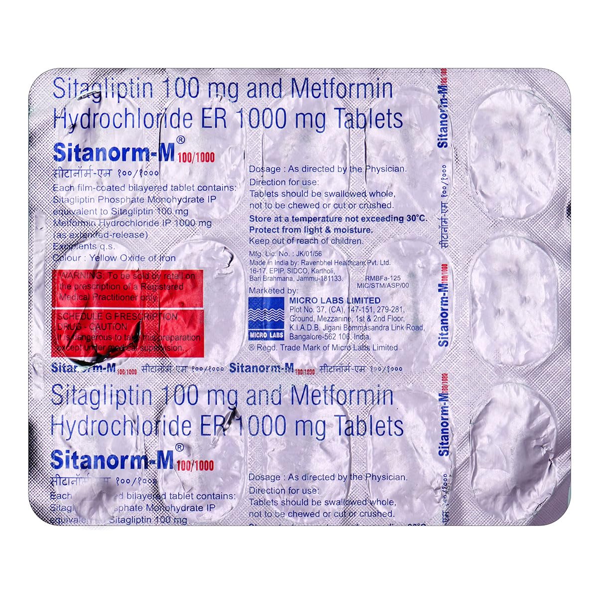 Sitanorm M 100/1000 mg - Strip of 15 Tablets : Amazon.in: Health ...