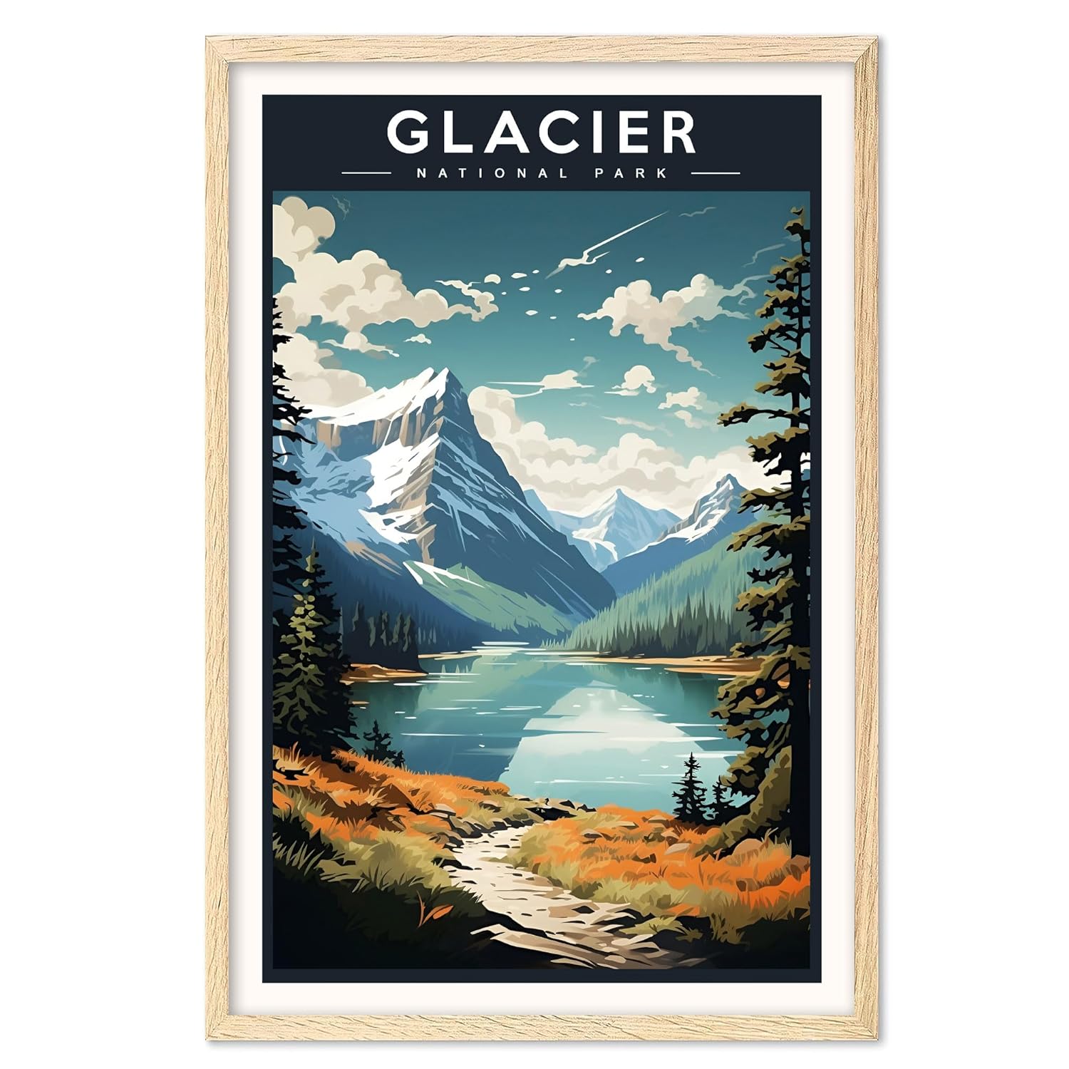 Amazon.com: Glacier Poster, Glacier National Park Poster, Glacier Wall ...