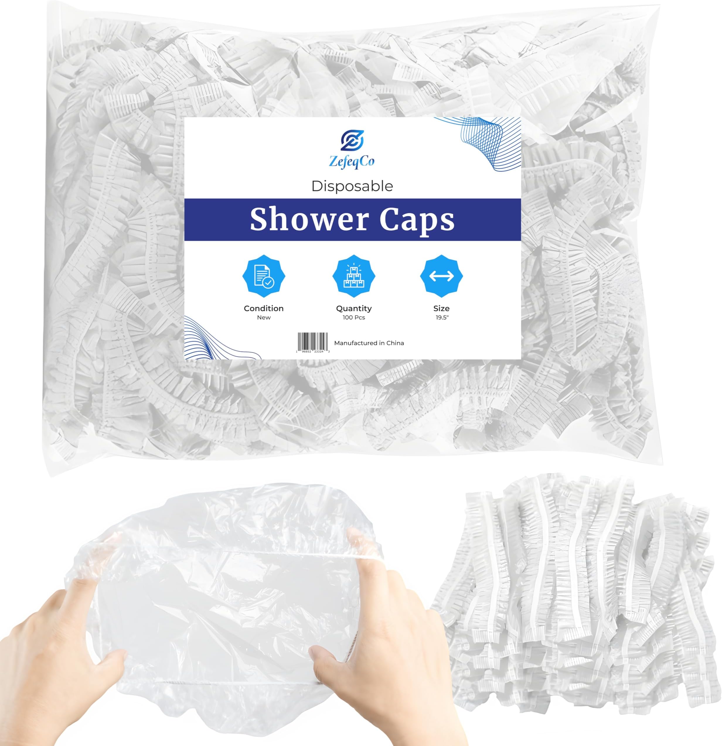 Amazon.com : ZefeqCo Disposable Shower Caps – 100Pcs – Thick ...