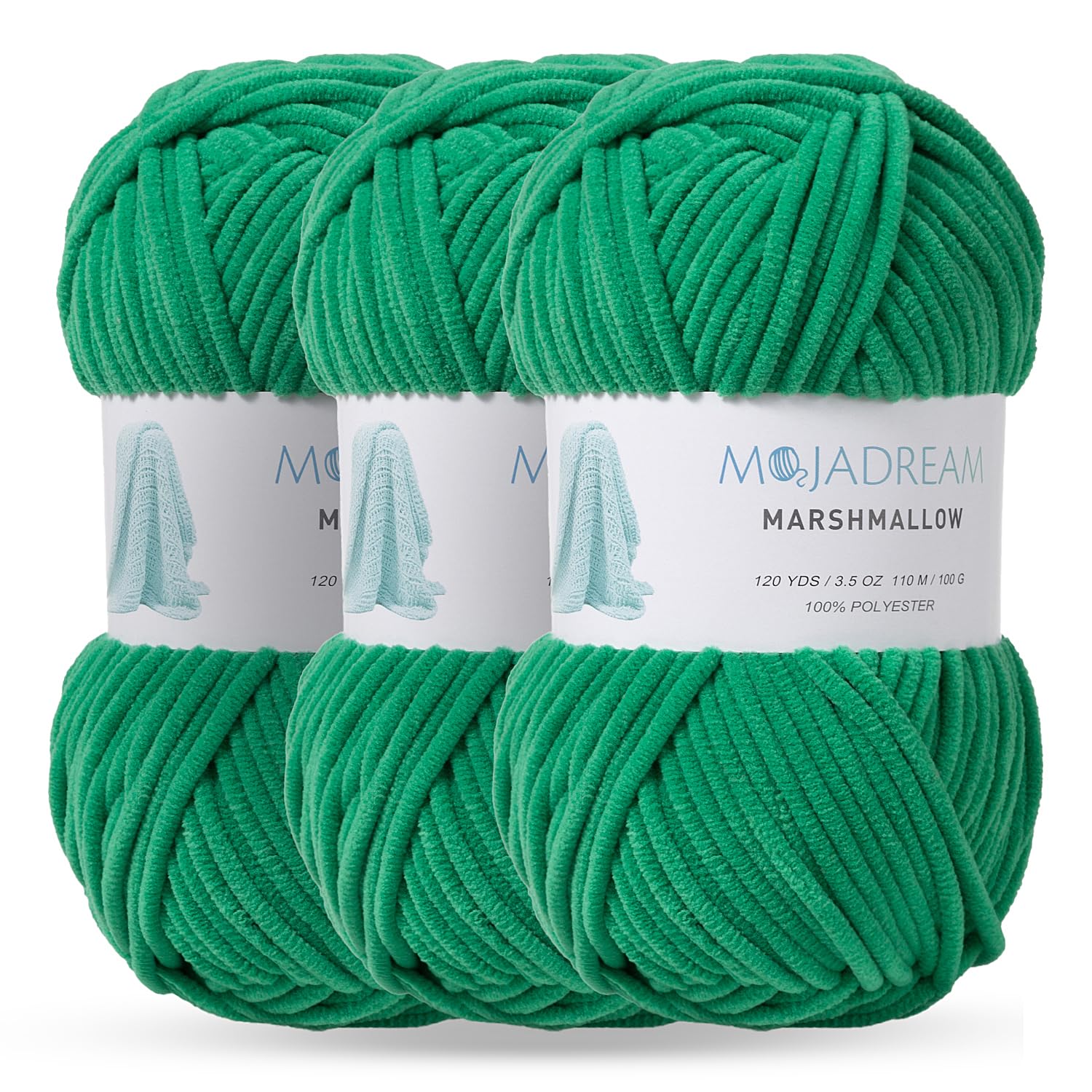 Amazon.com: MOJADREAM Marshmallow Yarn 3PCS 3.5oz Soft Chenille Yarn ...