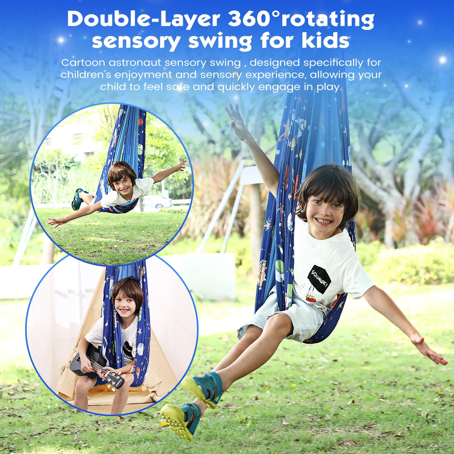 Snapklik.com : Sensory Swing Indoor For Kids Boys Girls, Space ...