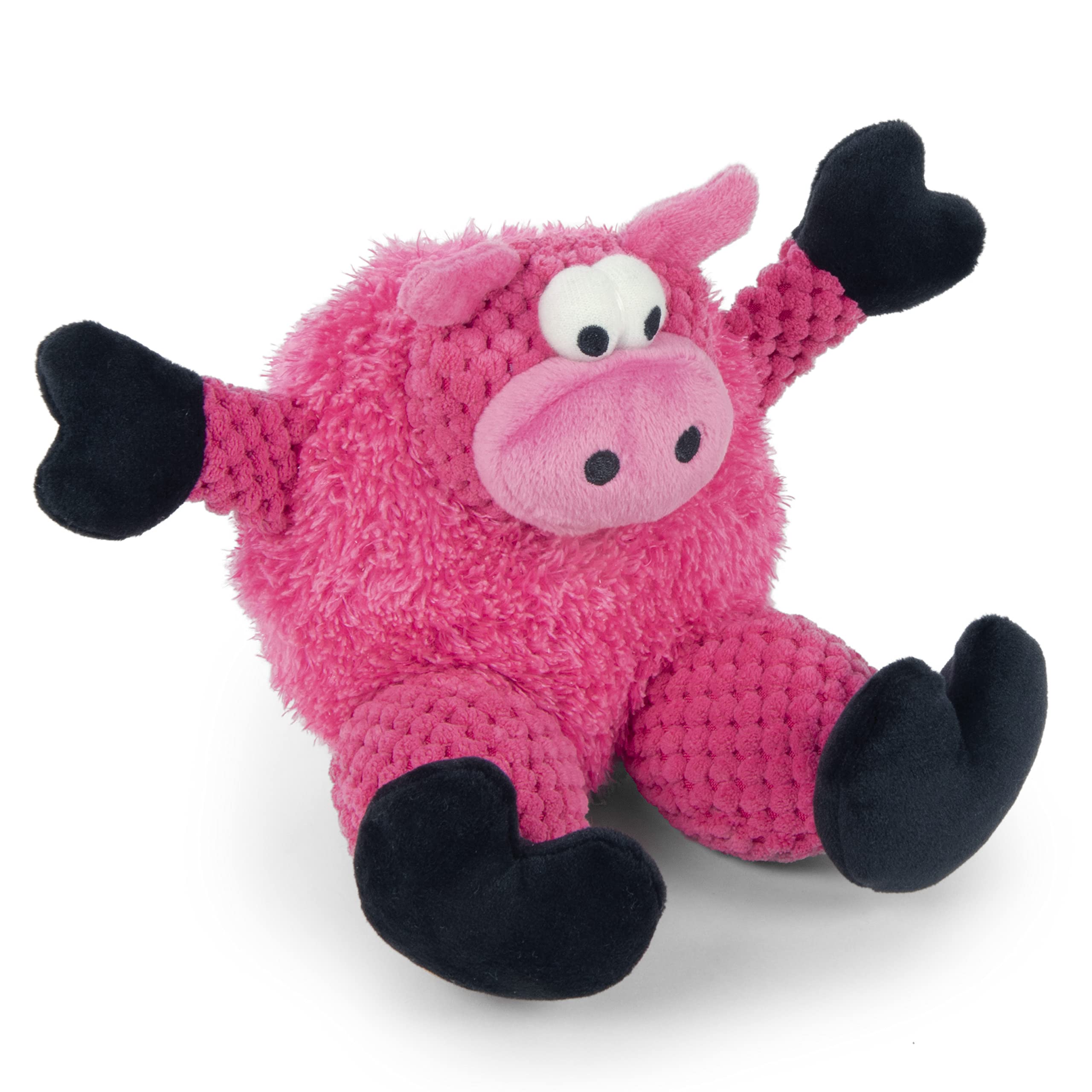 Snapklik.com : goDog Checkers Sitting Pig Squeaky Plush Dog Toy