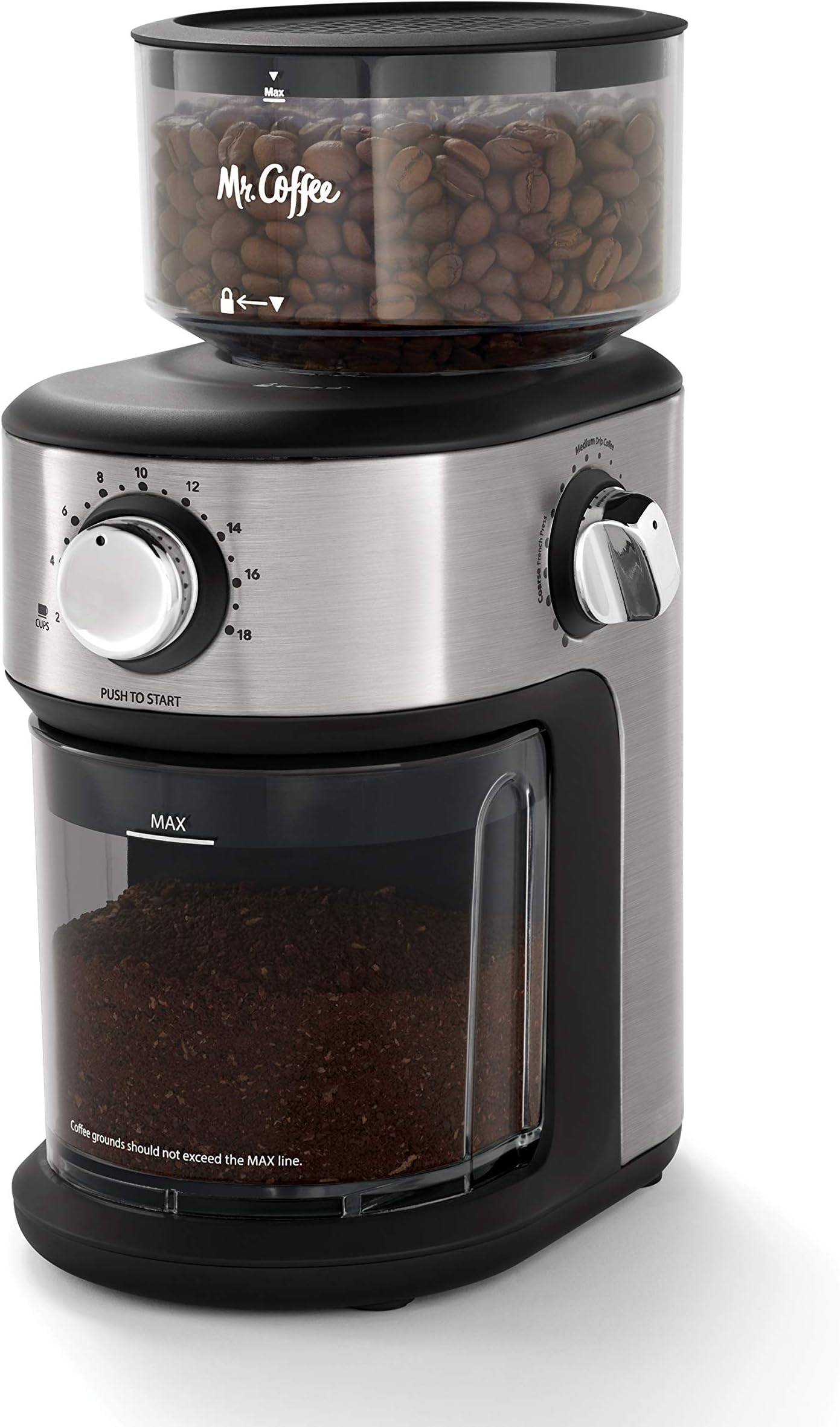 Amazon.com: Mr. Coffee® Cafe Grind 18 Cup Automatic Burr Grinder with ...