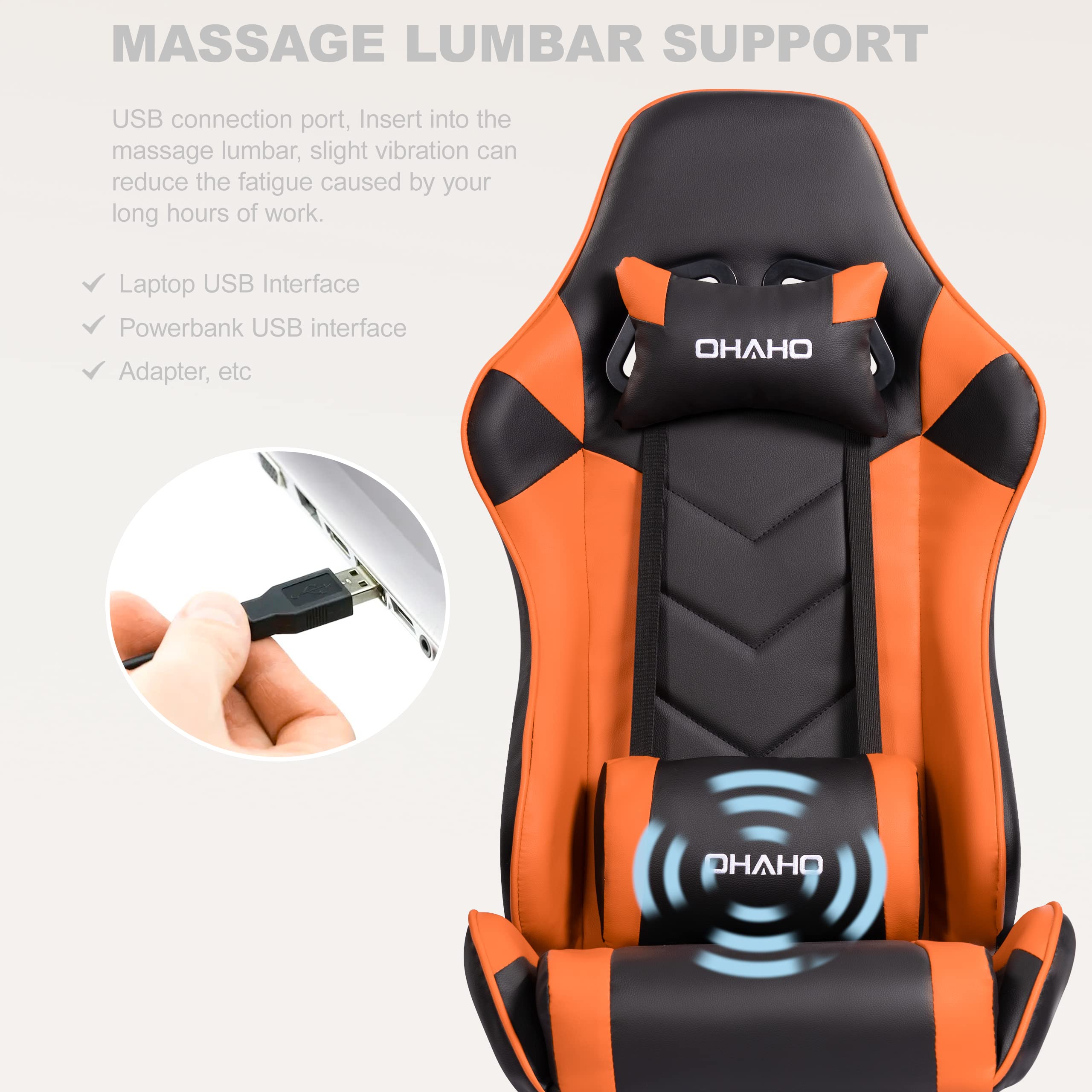 Snapklik.com : OHAHO Gaming Chair Racing Style Office Chair Adjustable ...
