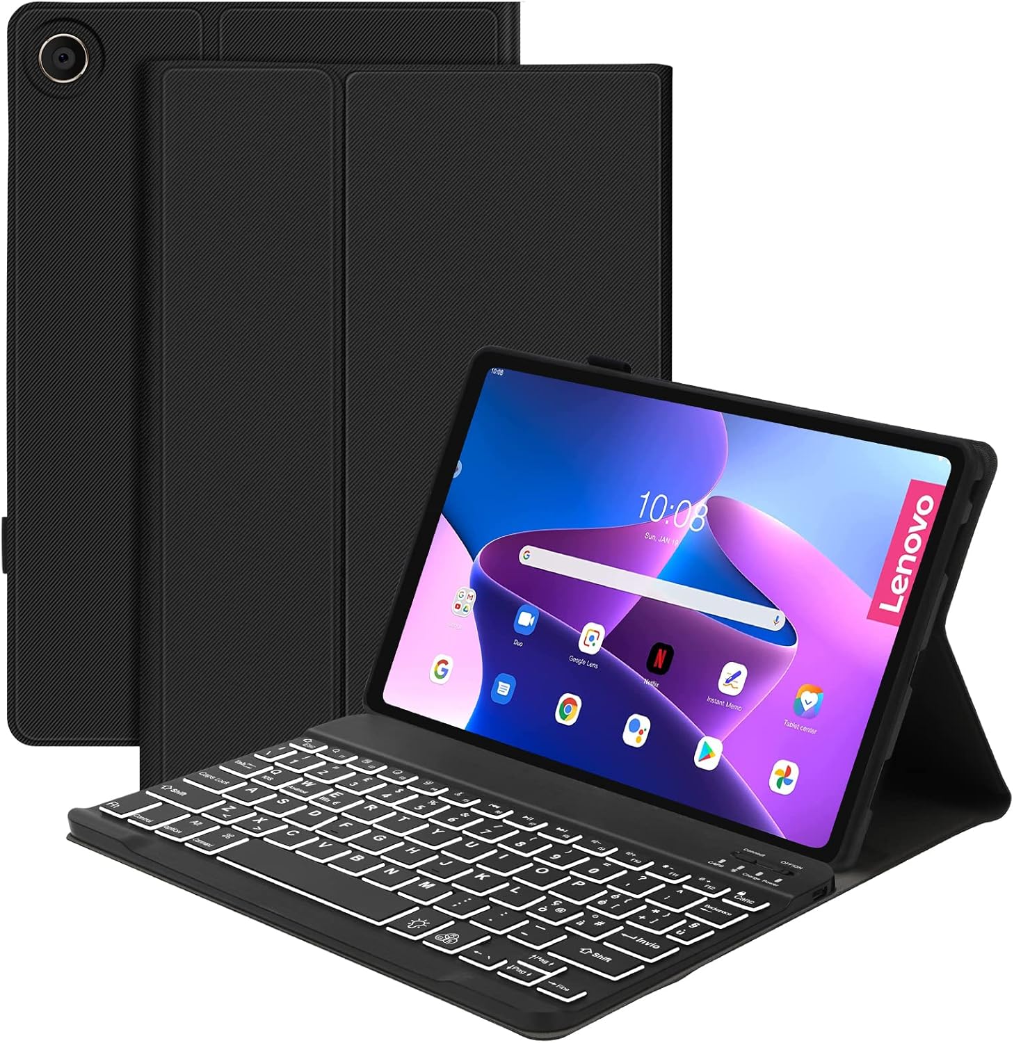 Teclado Lenovo Tab M10 Plus, funda con teclado Tablet Lenovo Tab M10 ...