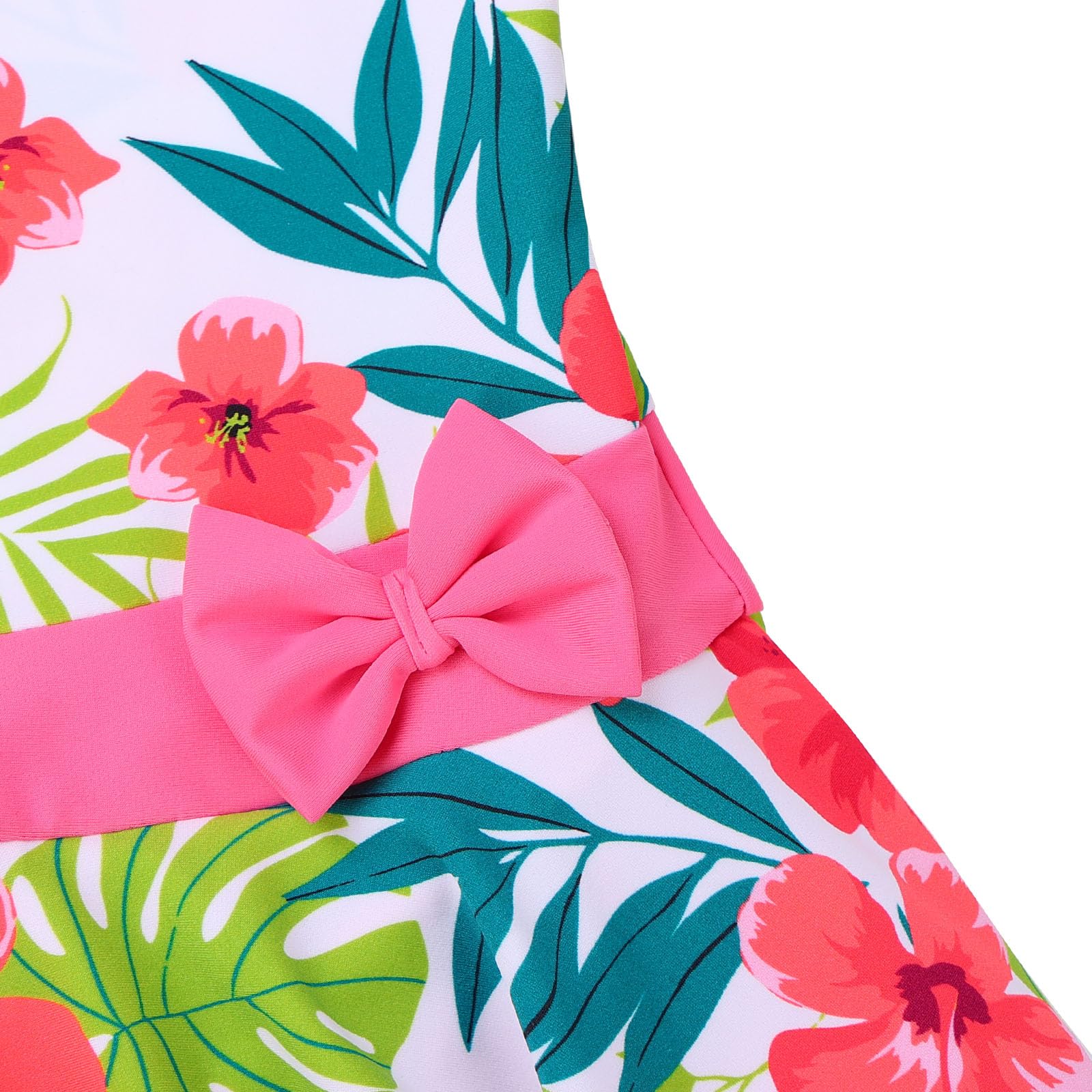Snapklik.com : Girls Swimsuit One Piece UPF 50+ Floral Skirted Bathing ...