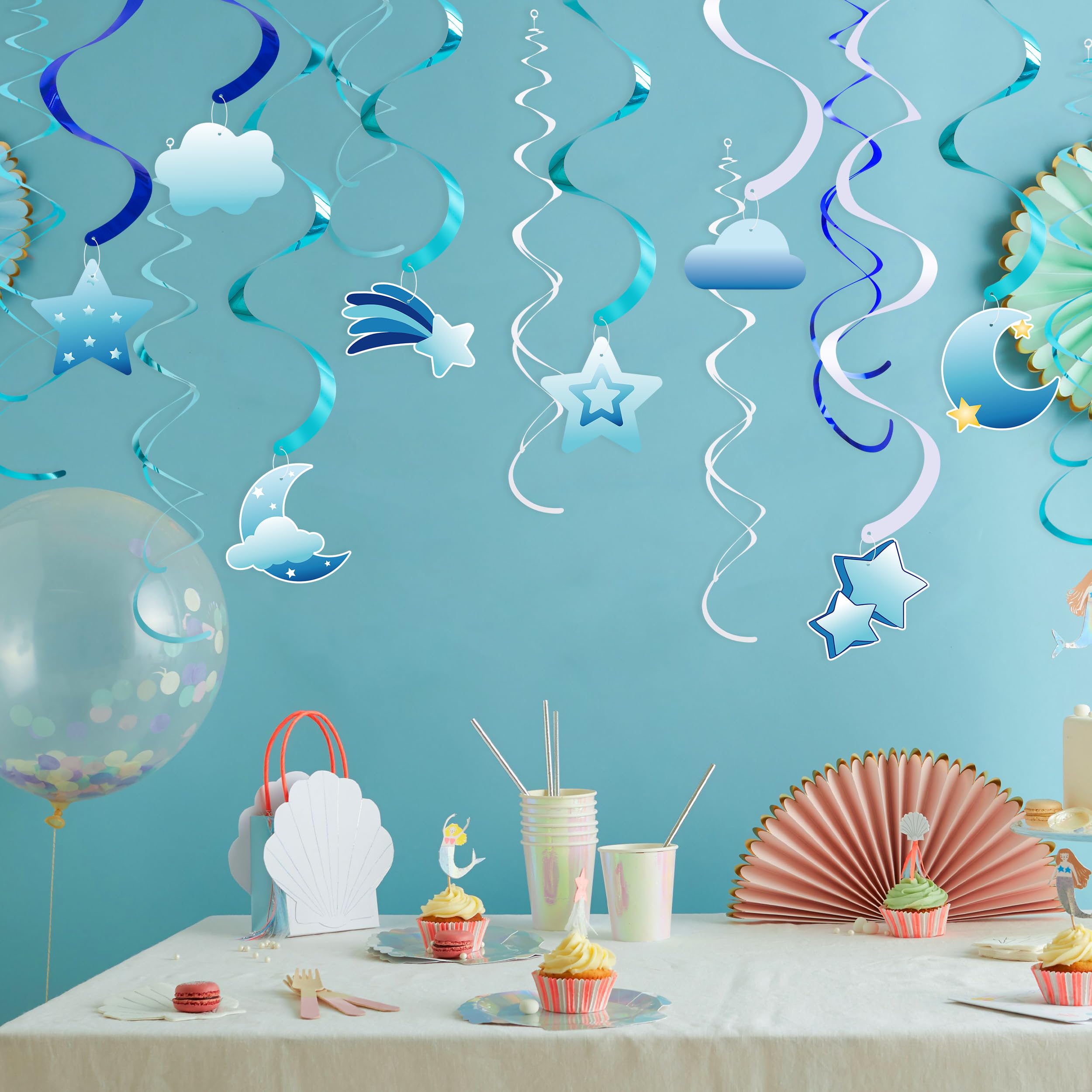 Snapklik.com : 30Pcs Blue Star Ceiling Decorations Hanging Party ...