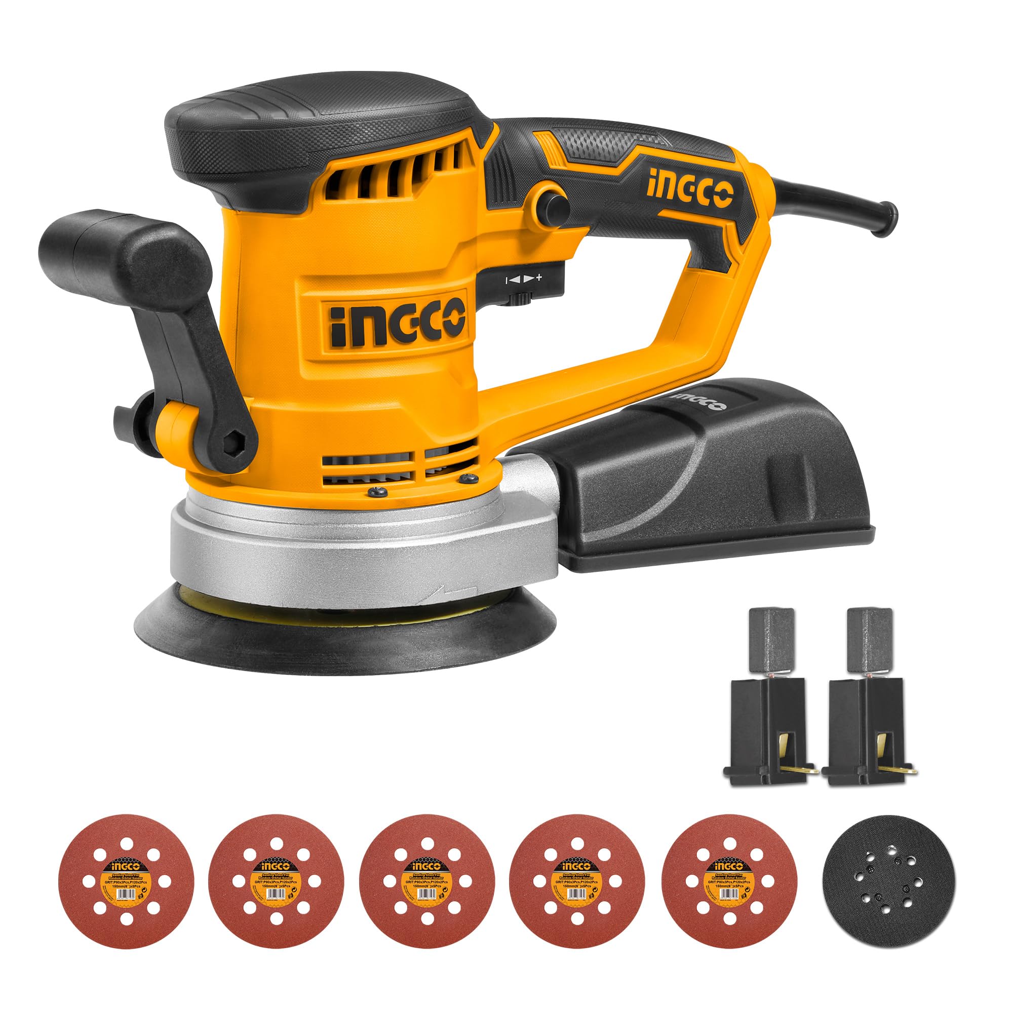 Buy INGCO Rotary Sander, Random Orbital Sander, 450W, Sanding Pad Dia ...